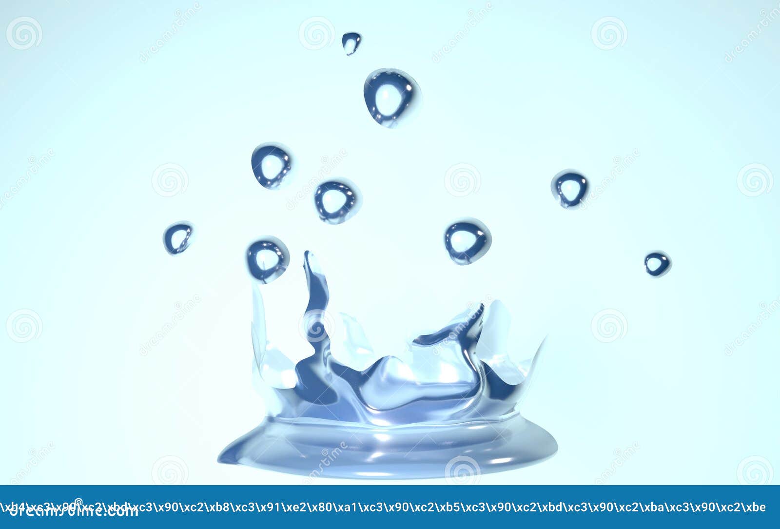 Water. Splashing Water on the Surface. Streaks of Water. 3d Rendering ...