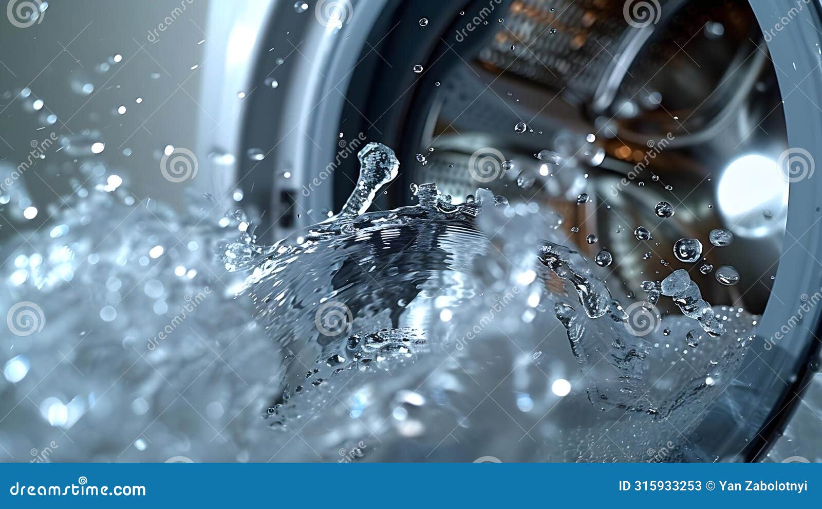 Water Splashing in Washing Machine Drum during Laundry Cycle ...
