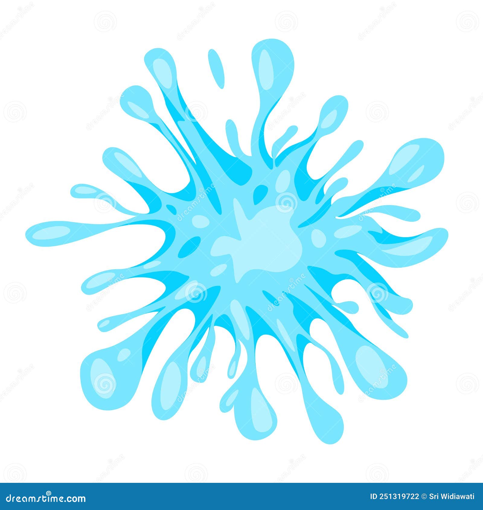 Water Splat Liquid Splash Shape Blue Color Wet Illustration Stock ...