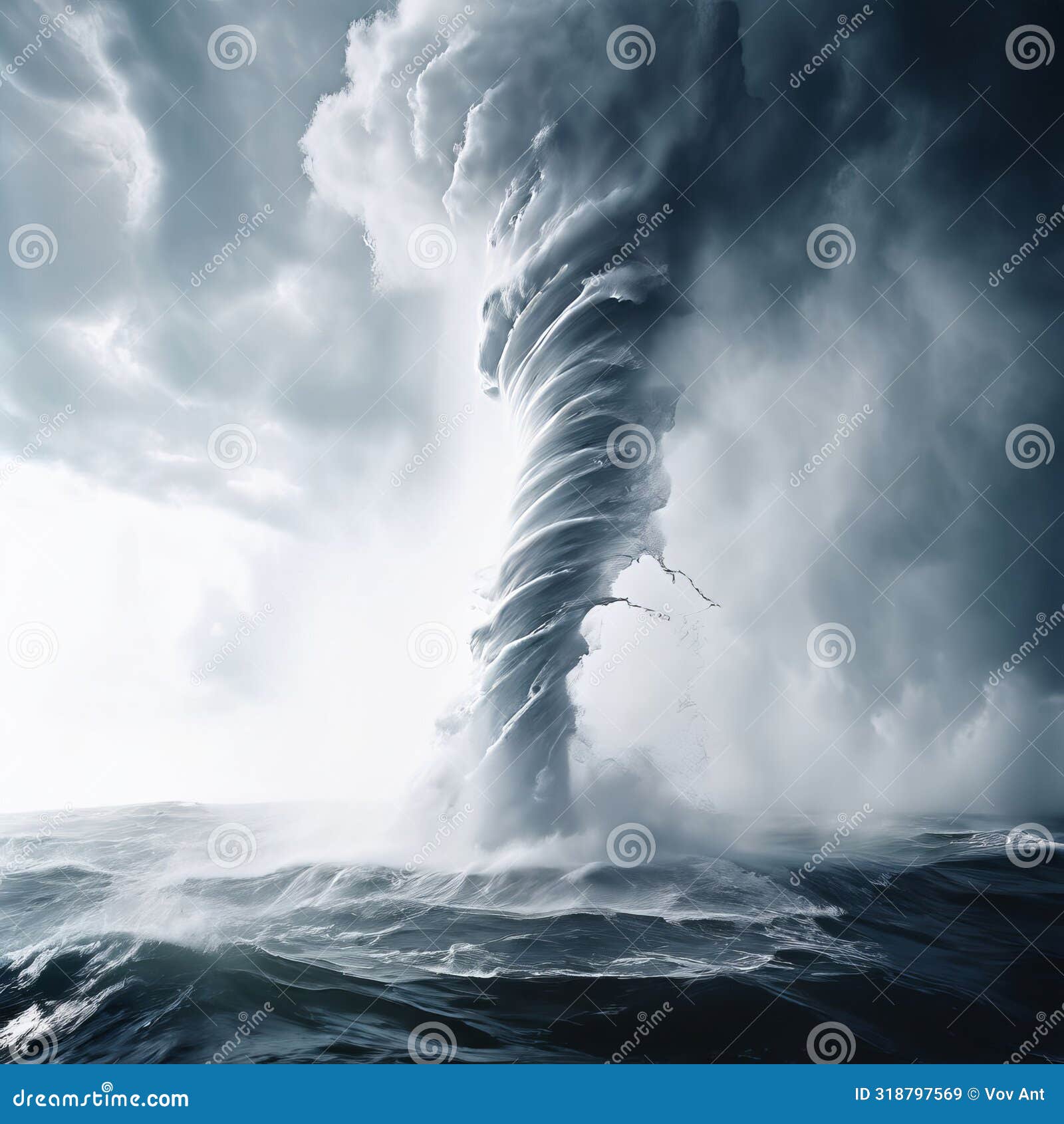 Water Spout A Tornado Like Column Of Rotating Water That Forms Stock ...