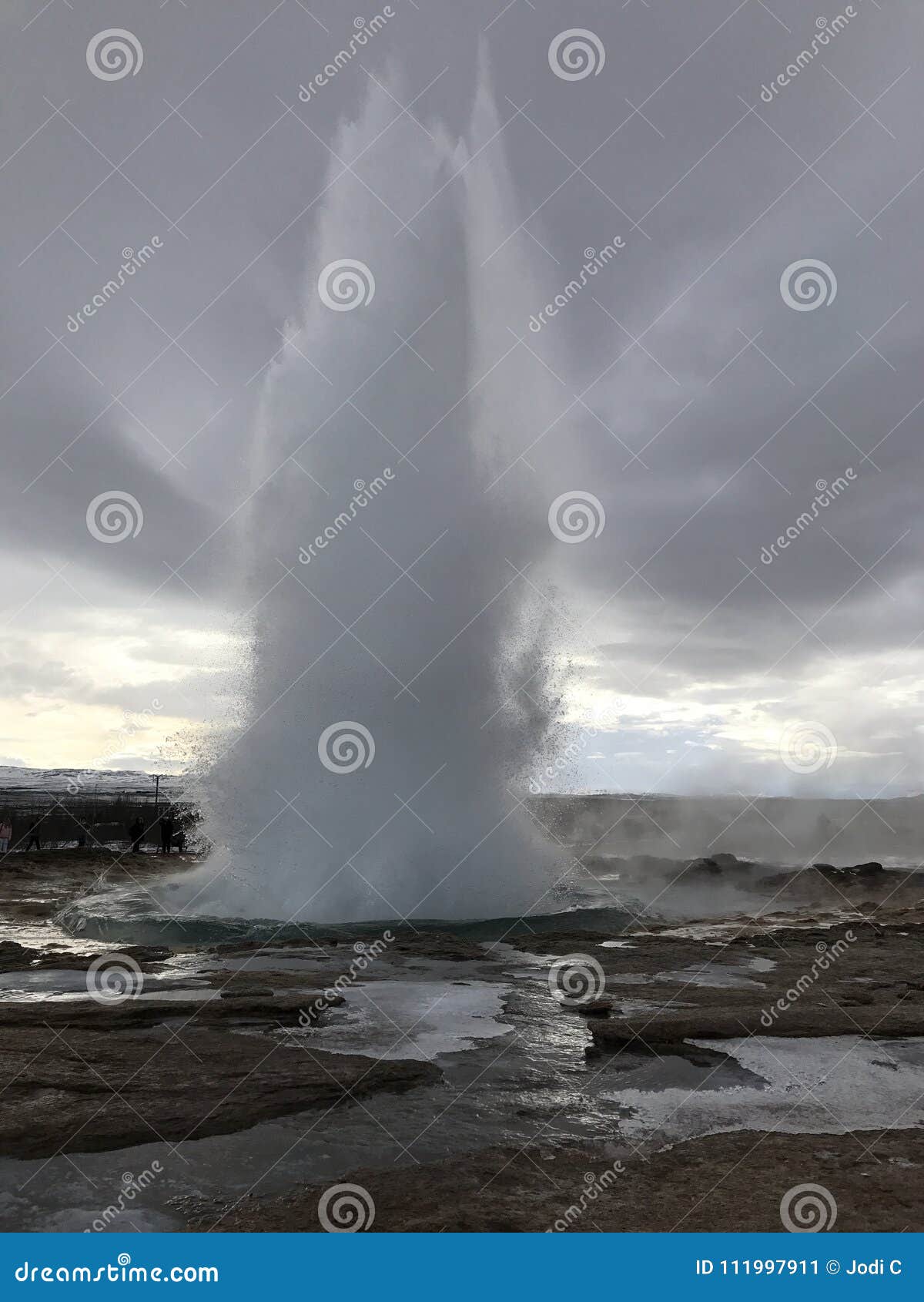 Geyser in Iceland stock image. Image of spout, iceland - 111997911