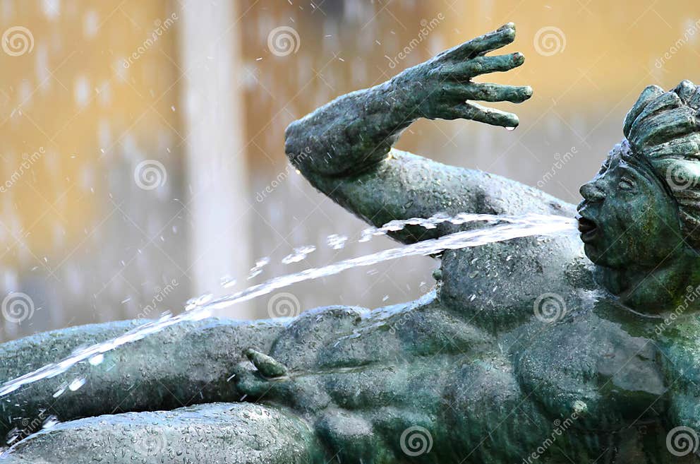 Water spouting statue stock image. Image of spray, outdoors - 25420297
