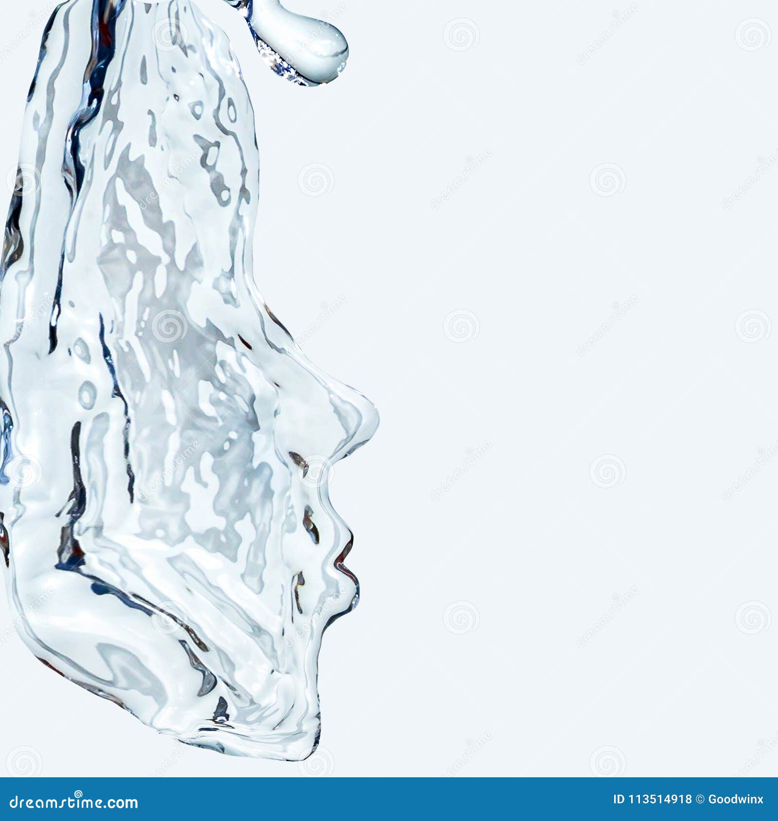 Water Spray Splash Flow Like Face Stock Photo - Image of motion, bubble ...