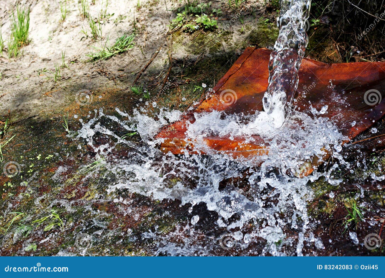 Water Sprays from the Pipe. Stock Image - Image of stream, farm: 83242083
