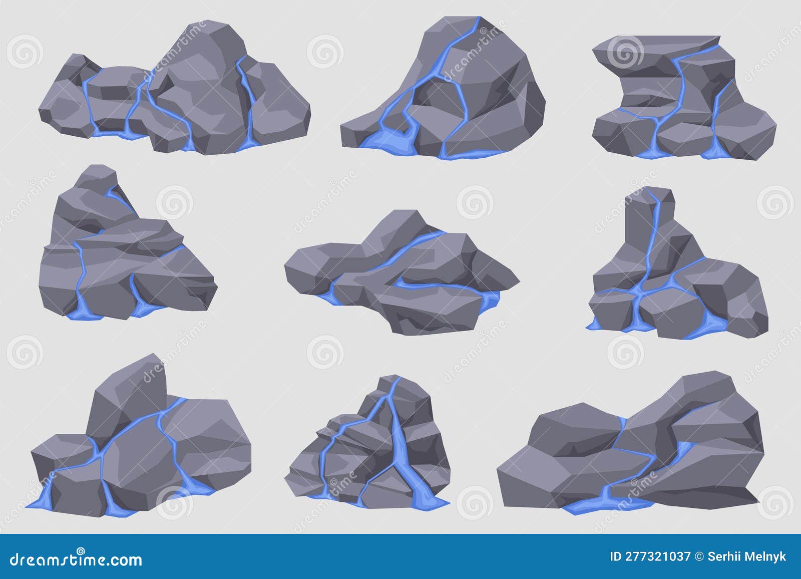 Cracked stone with water stock vector. Illustration of scene - 277321037