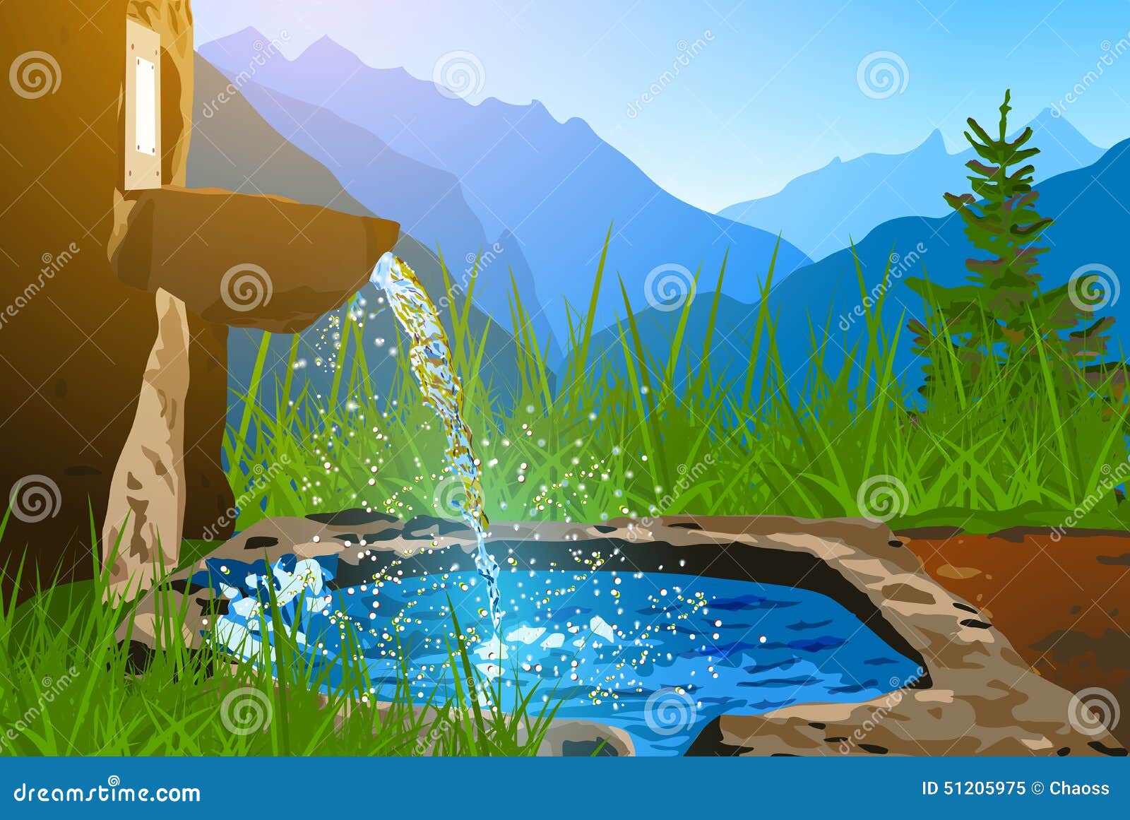 Water spring stock illustration. Illustration of flowing - 51205975