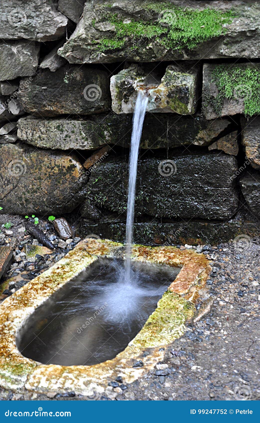 Water spring in nature stock photo. Image of gray, granite - 99247752