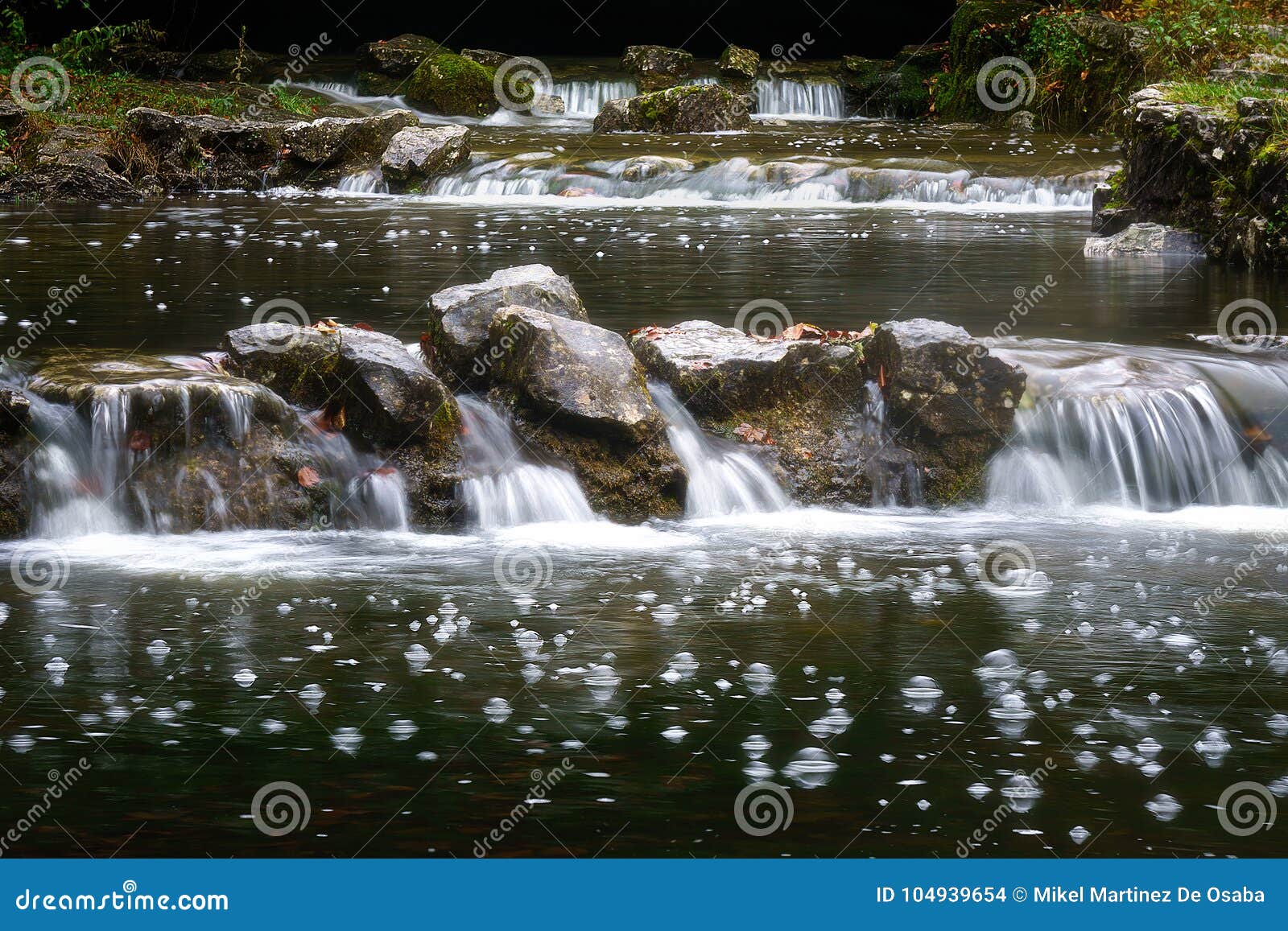 Water Spring in Nature with a Stream and Waterfalls Stock Photo - Image ...