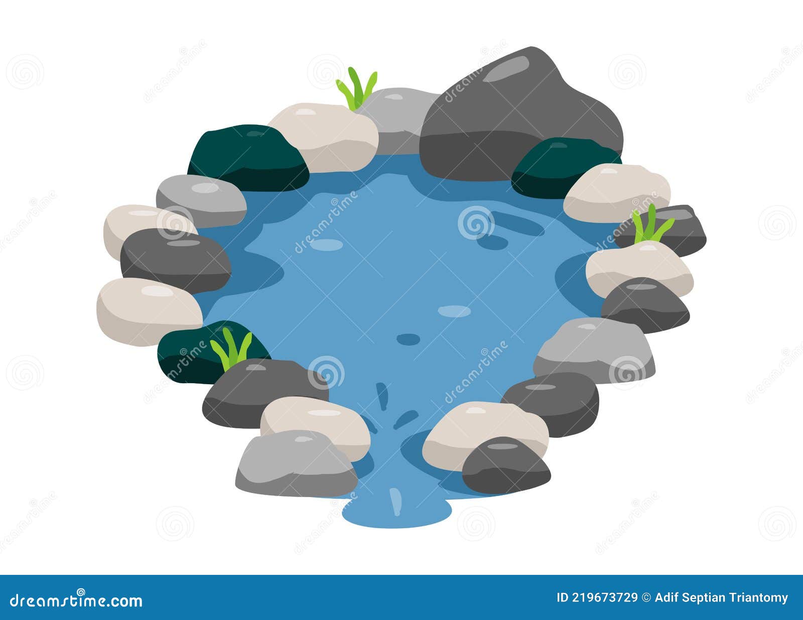 Water Spring. Simple Flat Illustration. Stock Vector - Illustration of ...