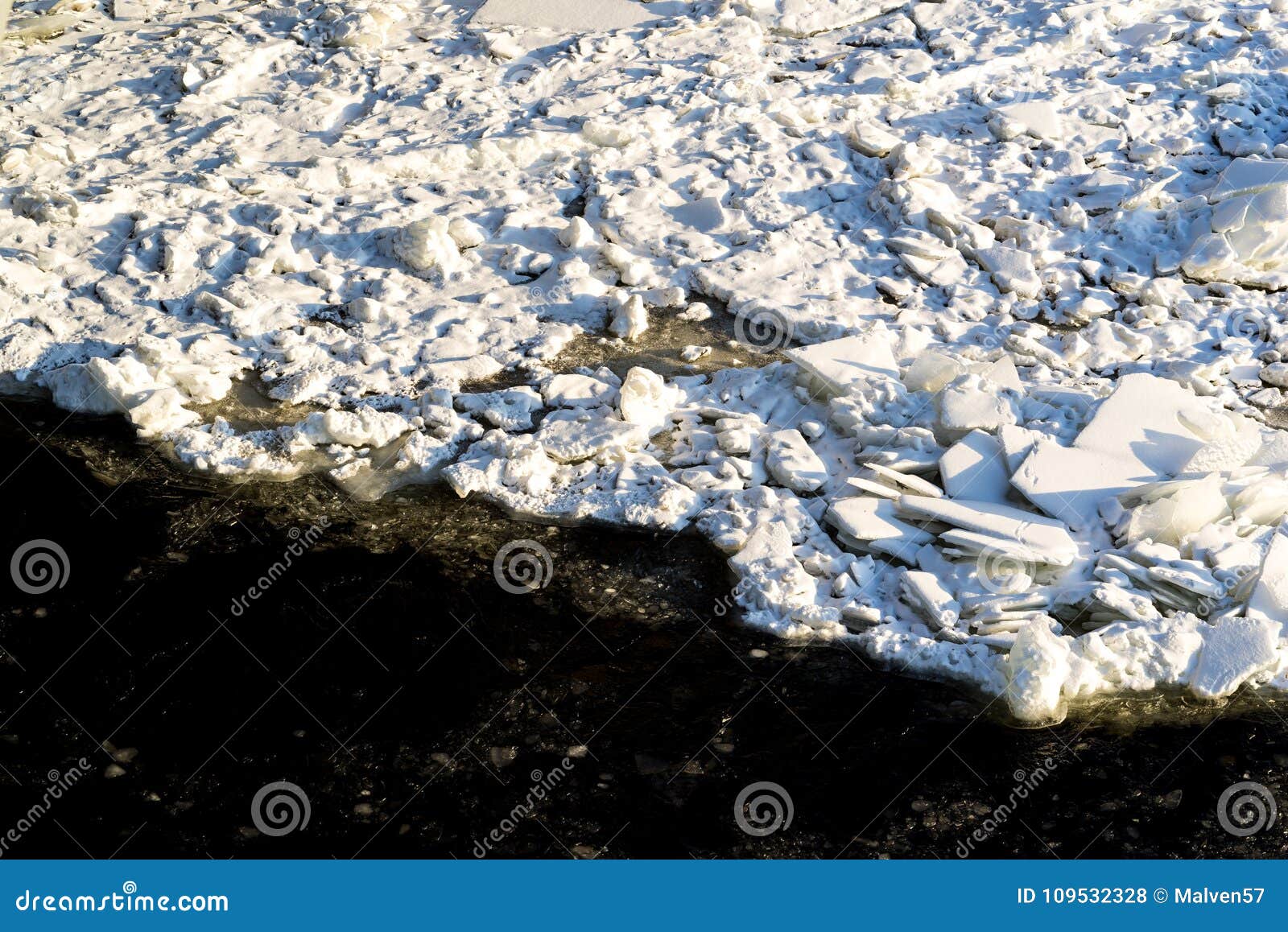 Spring Thawed Patch of the River Stock Photo - Image of piece, broken ...