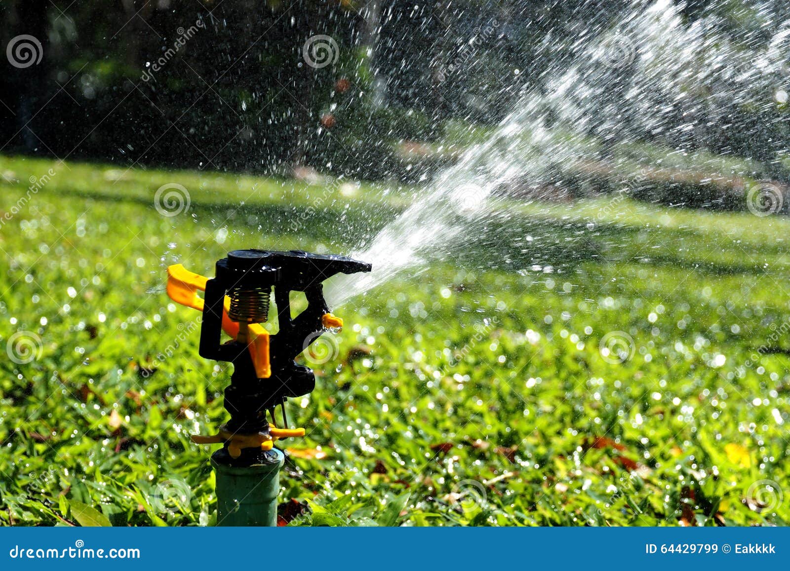Water Springer on Ground Closeup Stock Image - Image of field, hose ...
