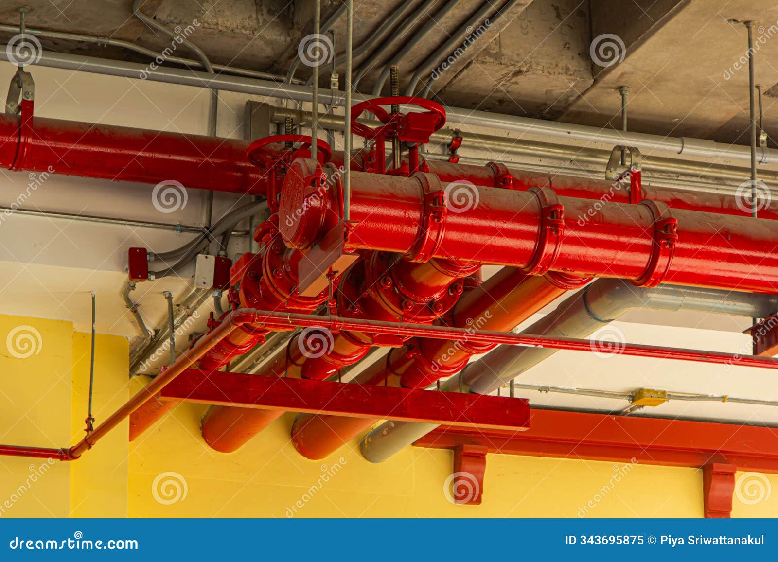Pipe Systems, Pipeline on Building Ceiling Stock Image - Image of ...