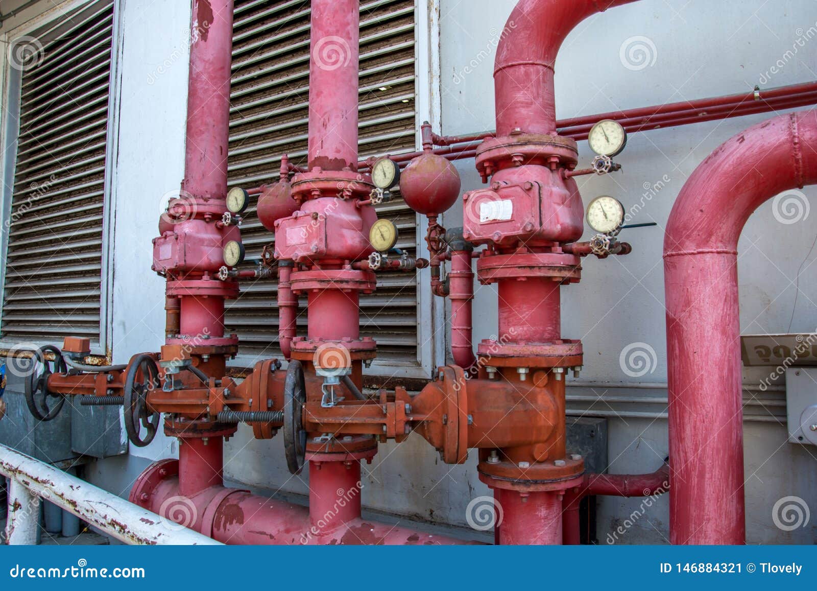 Water Sprinkler and Fire Fighting System Stock Image - Image of water ...