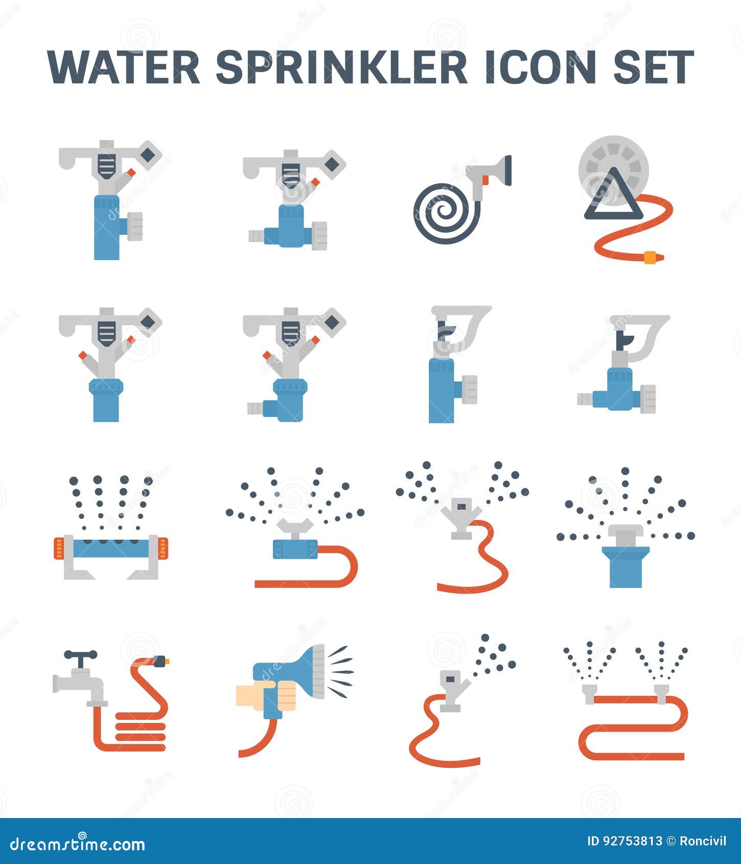 Water sprinkler icon stock vector. Illustration of land - 92753813