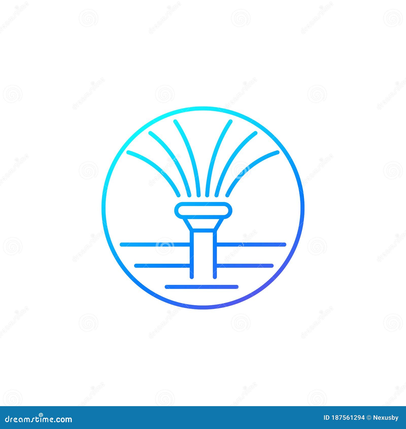Water Sprinkler Icon, Line Vector Stock Vector - Illustration of ...
