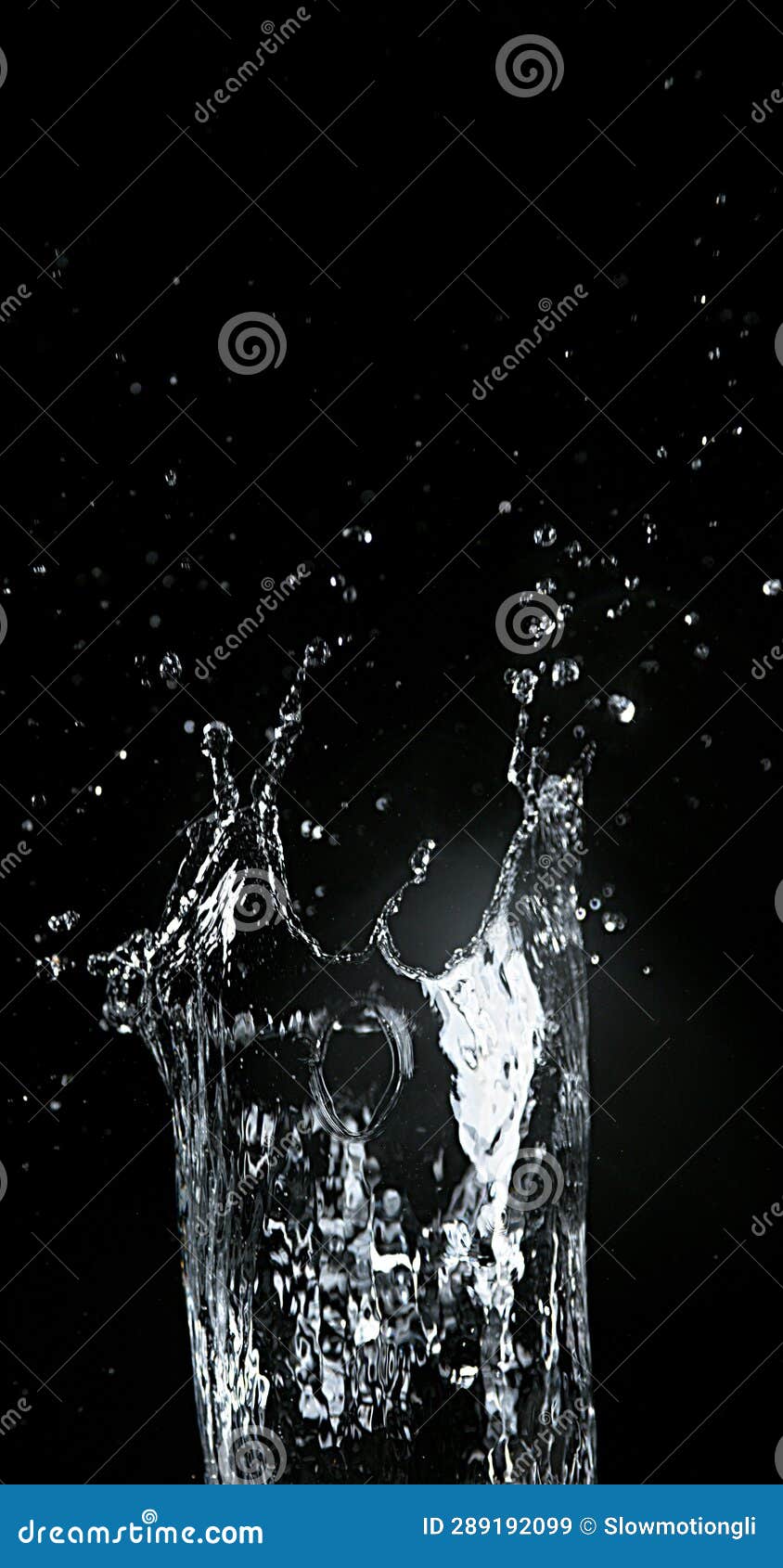 Water Spurting Out Against Black Background Stock Image - Image of ...