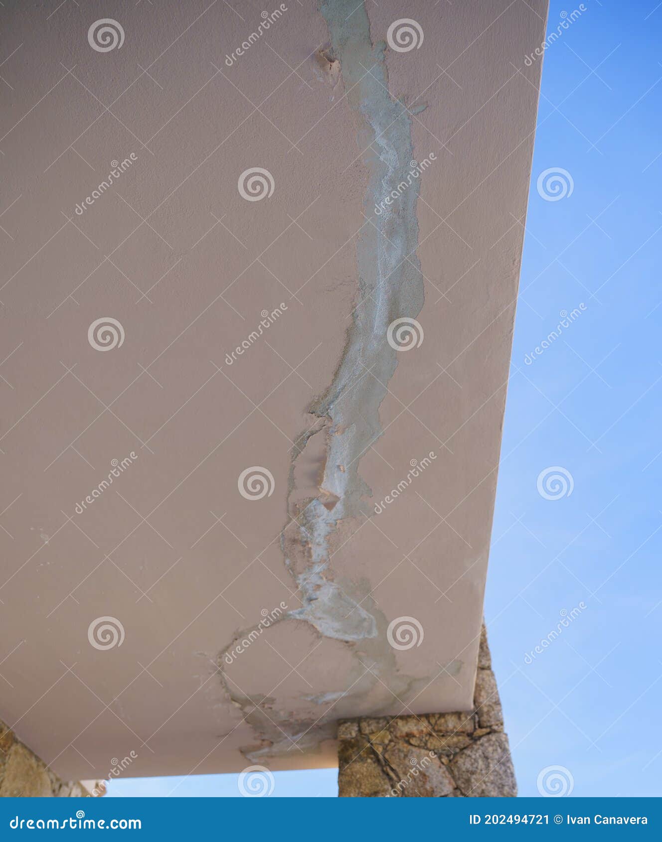 Water Stains and Humidity on the Roof of a House. Stock Image - Image ...