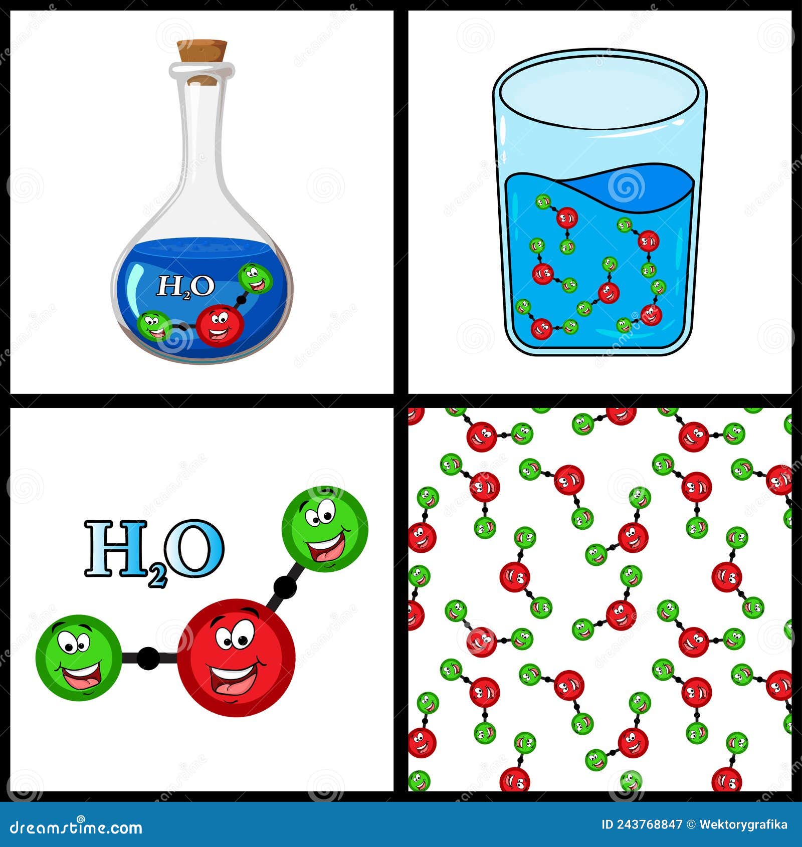 States Of Mater And Molecular Form - Vector Illustration Image ...