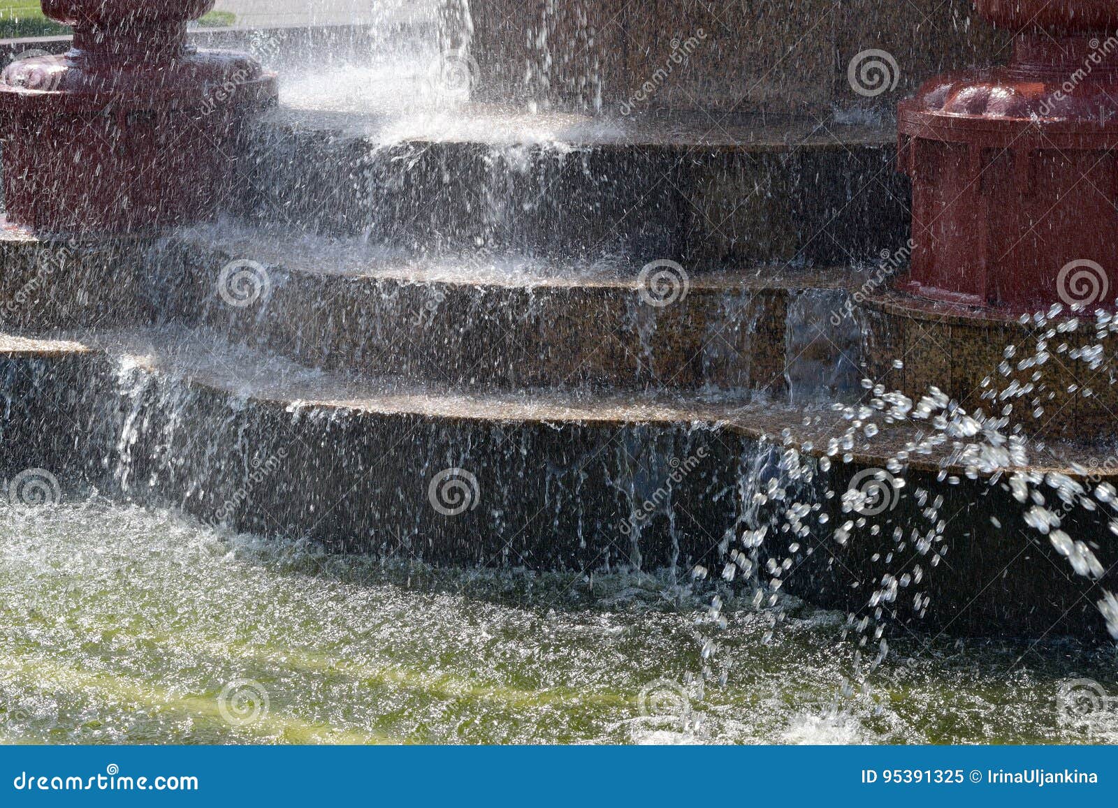 Water on the Steps of the Fountain. Stock Image - Image of thin, drop ...