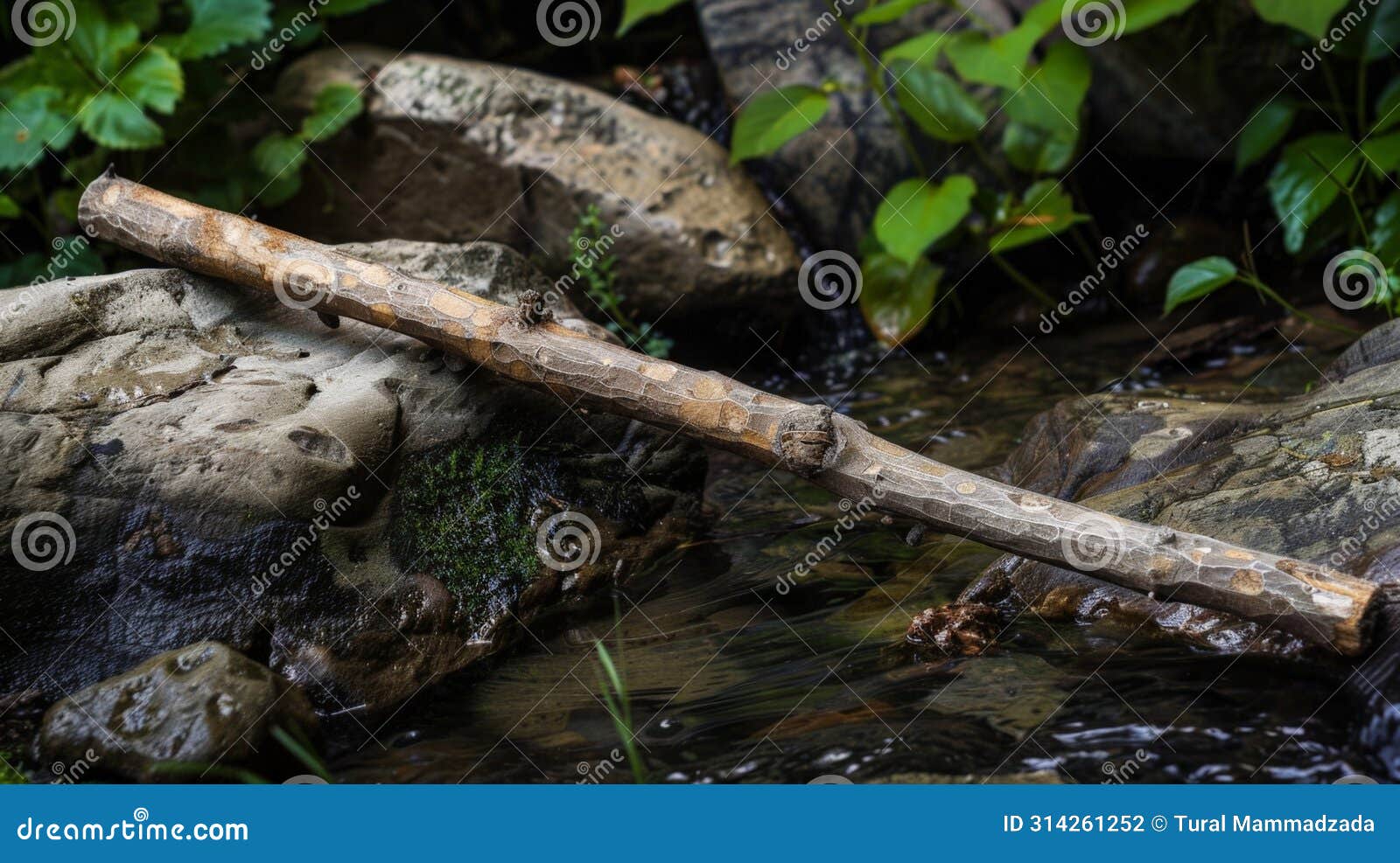 A Water Stick in a Flowing Stream Stock Photo - Image of nature, flow ...