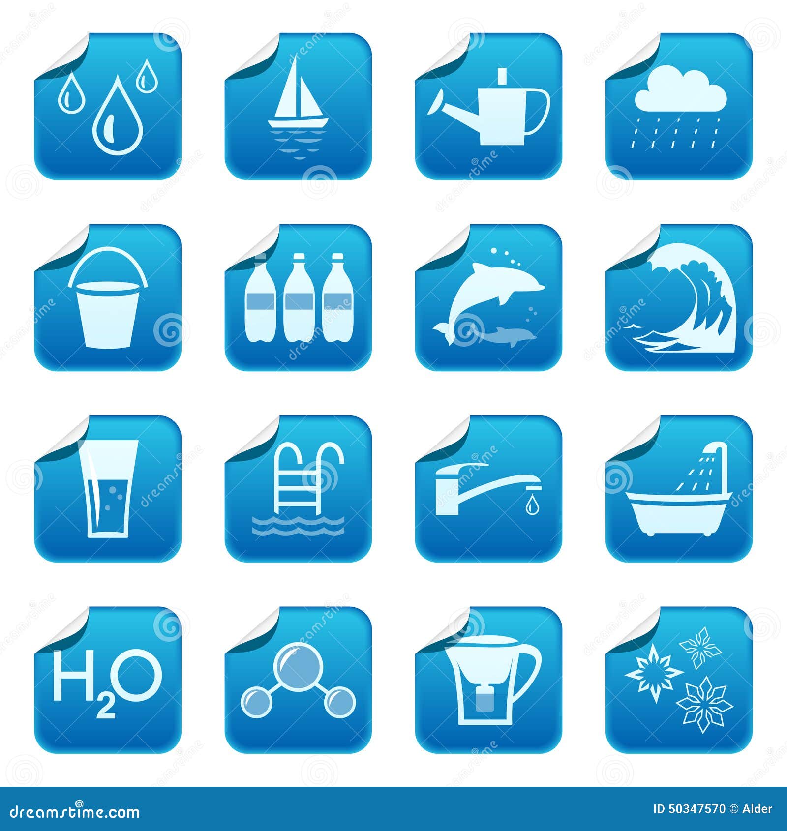 Water Stickers And Green Leaves Symbols Stock Photo | CartoonDealer.com ...