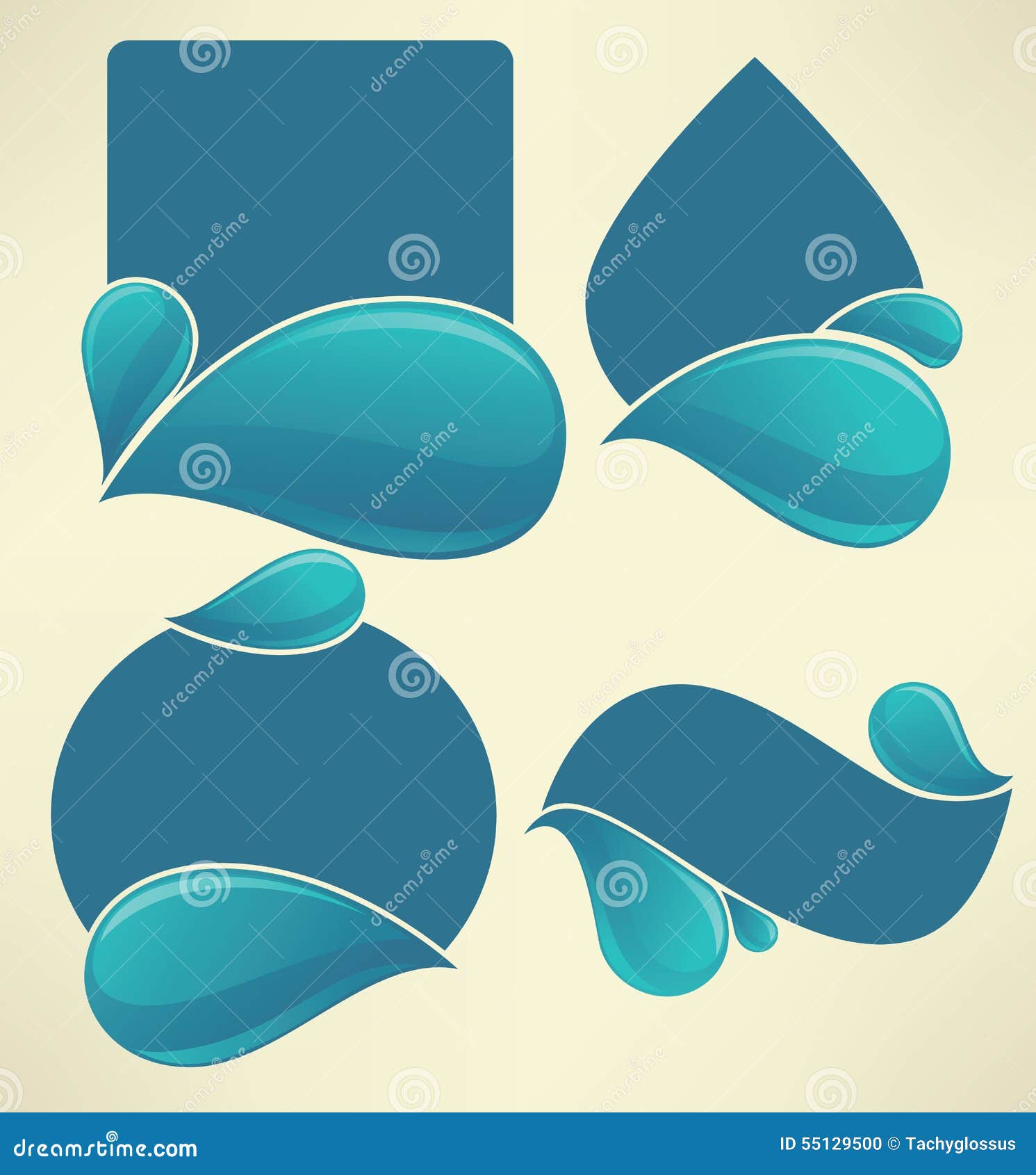 Water Stickers And Green Leaves Symbols Stock Photo | CartoonDealer.com ...