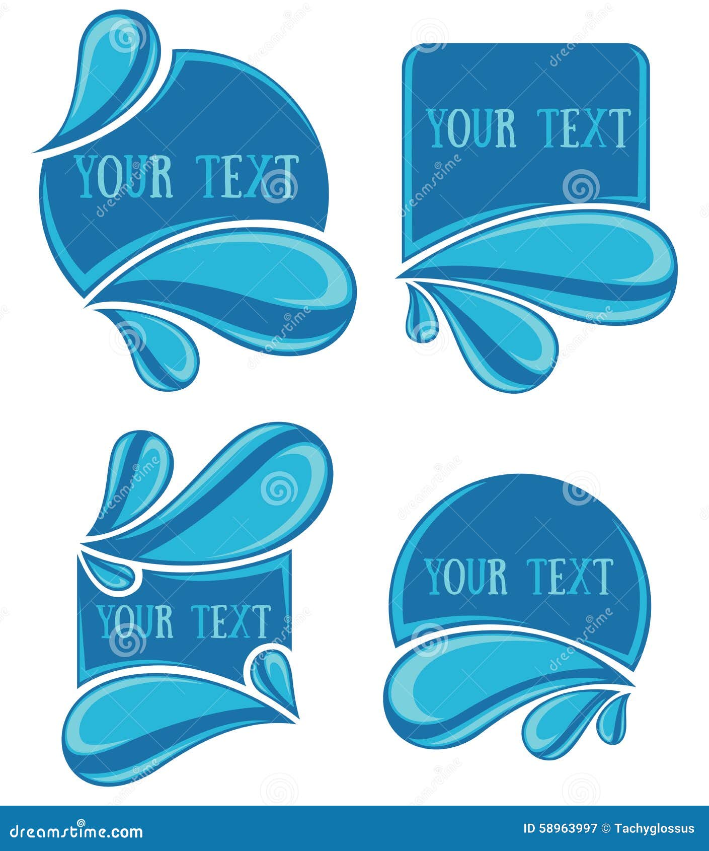 Water Stickers And Green Leaves Symbols Stock Photo | CartoonDealer.com ...