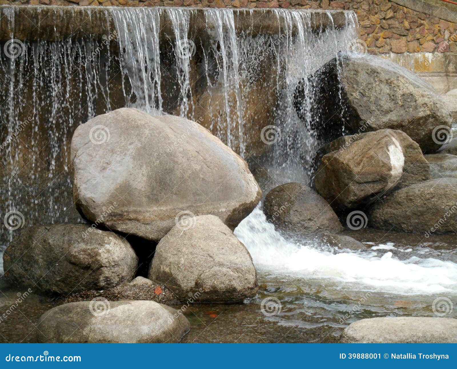 The Water and Stones on the Waterfall Stock Image - Image of water ...