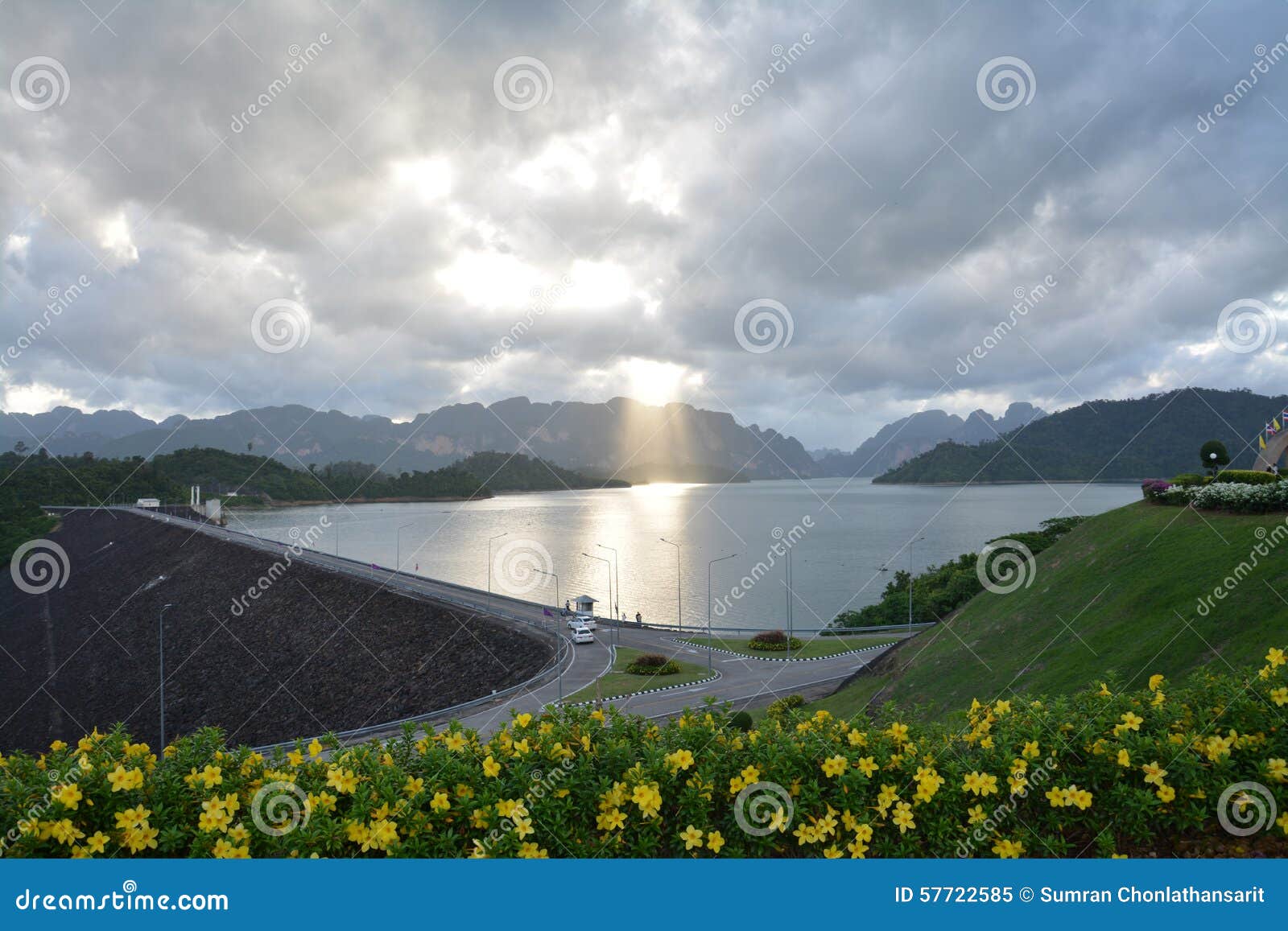 Water Storage Dam stock image. Image of cloud, mountain - 57722585