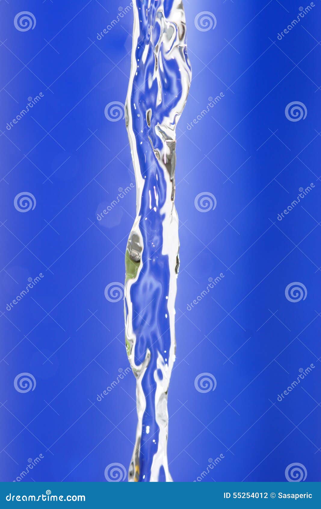 Water Stream on Blue Background Stock Photo - Image of beauty, drop ...