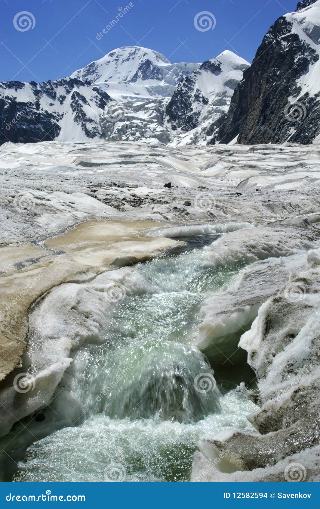 Water Stream that Came from a High Moutain Peak Th Stock Photo - Image ...
