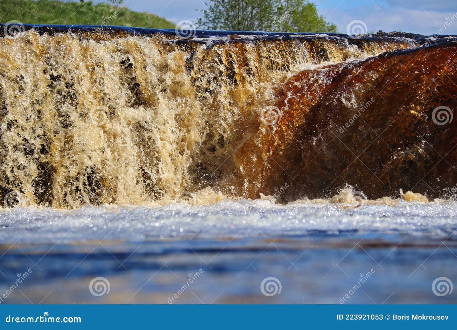 Water Stream Cascade Falling on the Rocks Close Up Stock Image - Image ...
