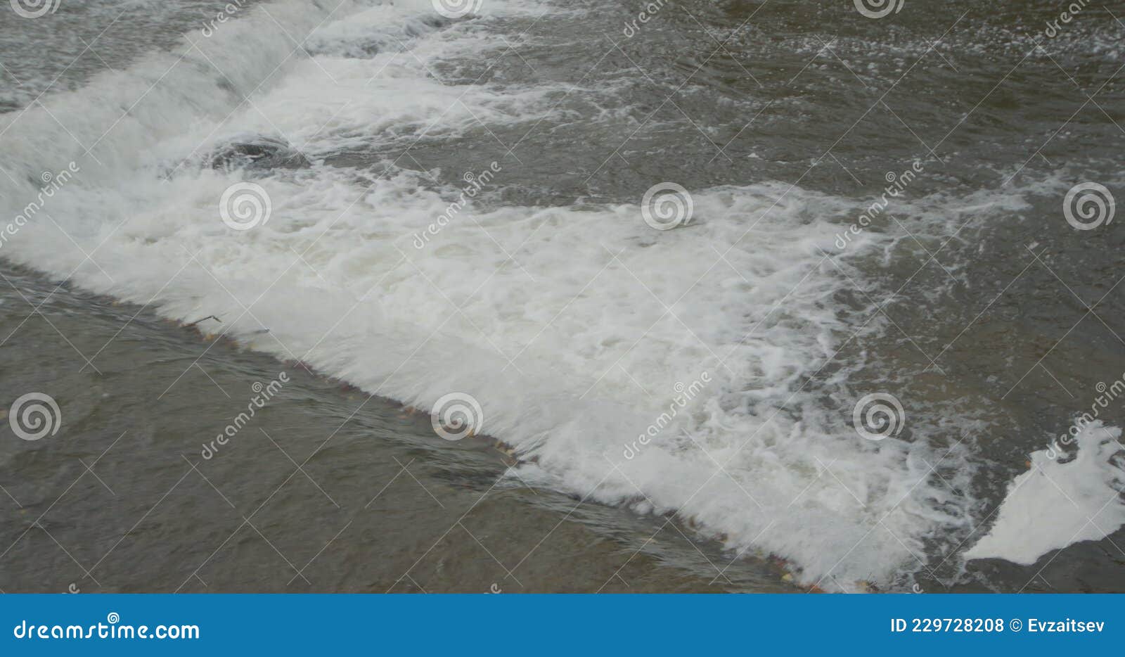 Water Stream Falling Down Over Stone Cascade. River Water Flowing Down ...