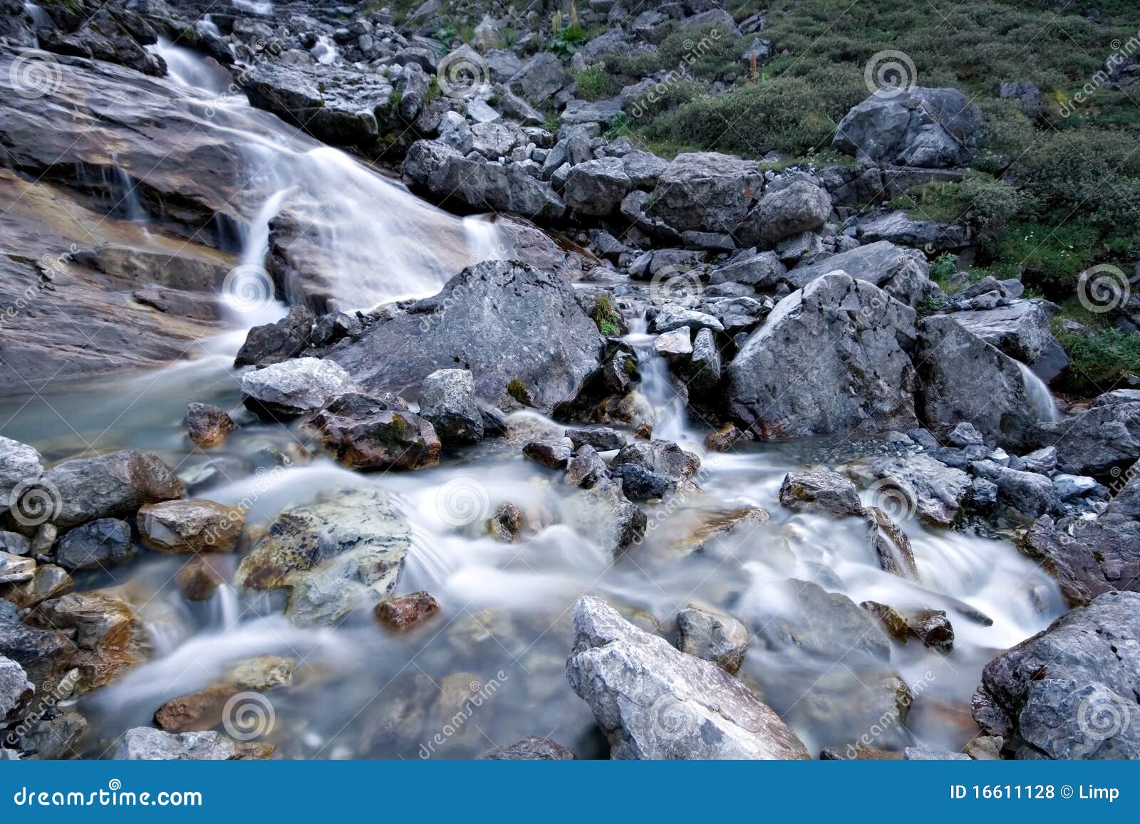 Water Stream Flowing among Stones and Rocks. Stock Photo - Image of ...