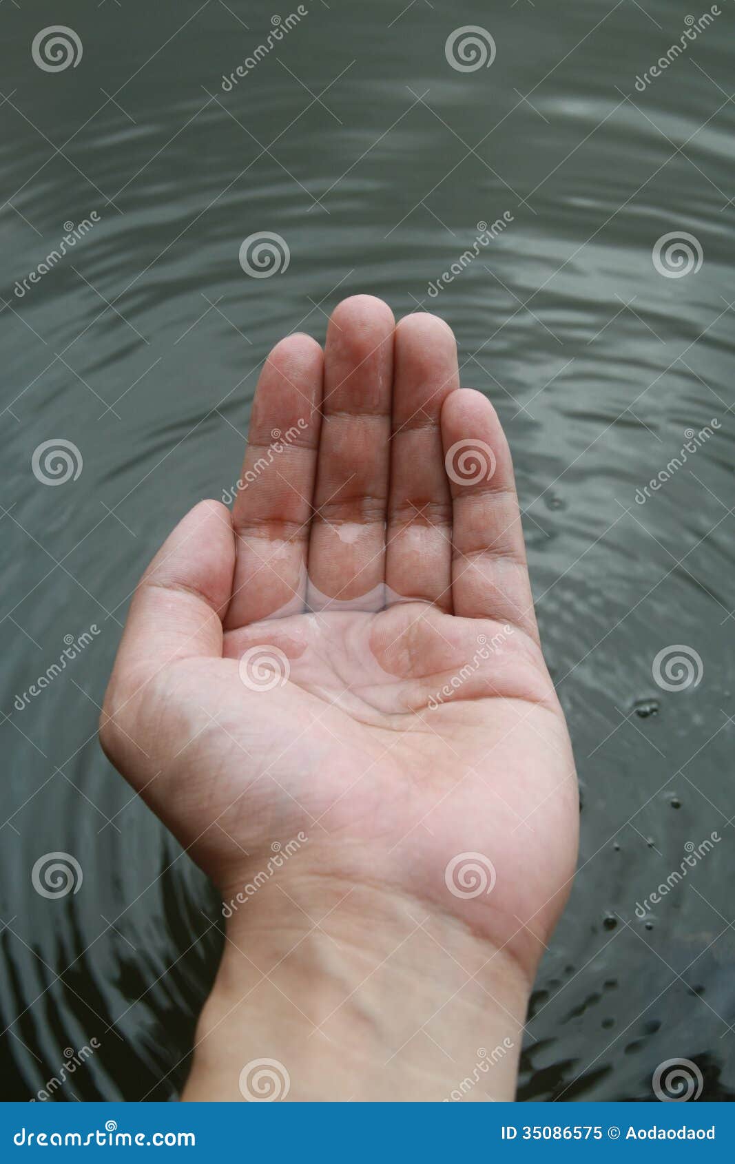 Water stream on hand stock image. Image of balance, ecology - 35086575
