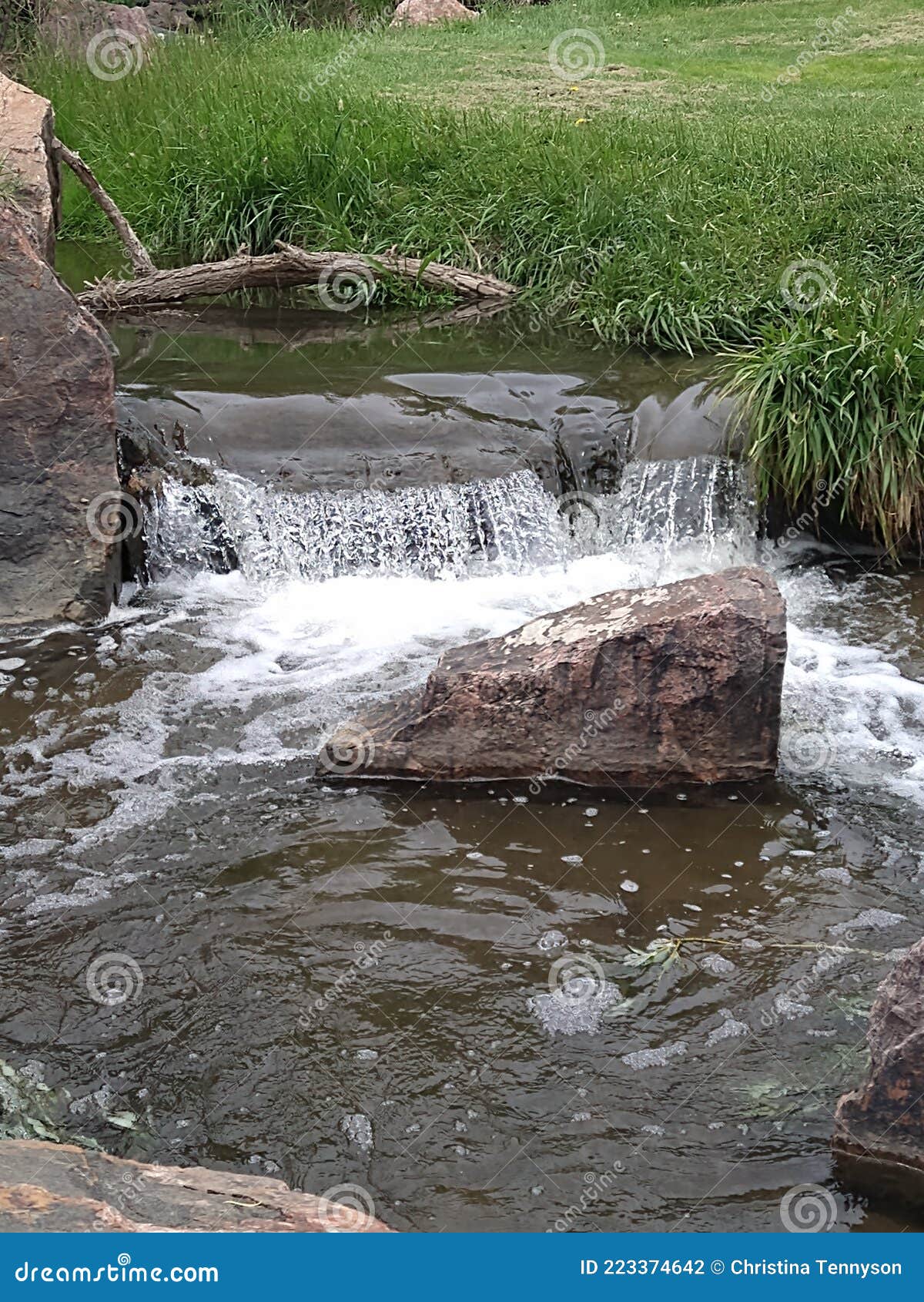 A Water Stream with a Little Waterfall Stock Photo - Image of little ...