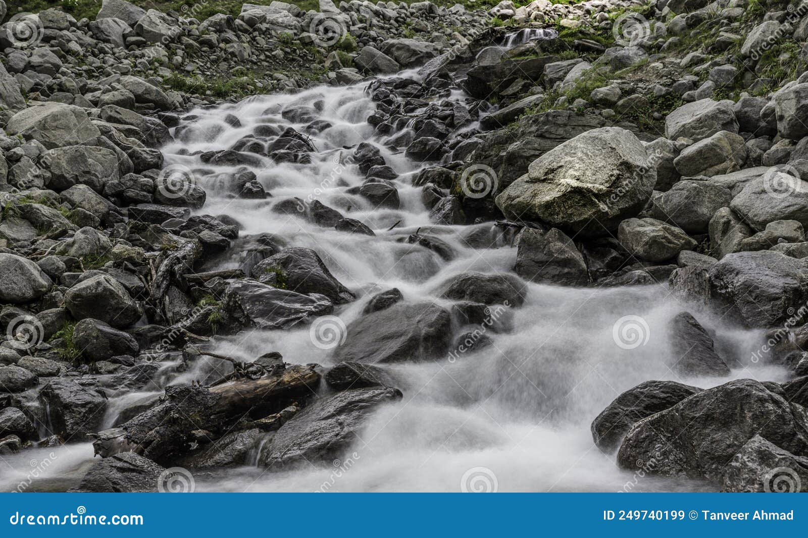 Water Stream with Motion Blur and Solid Rocks Stock Image - Image of ...