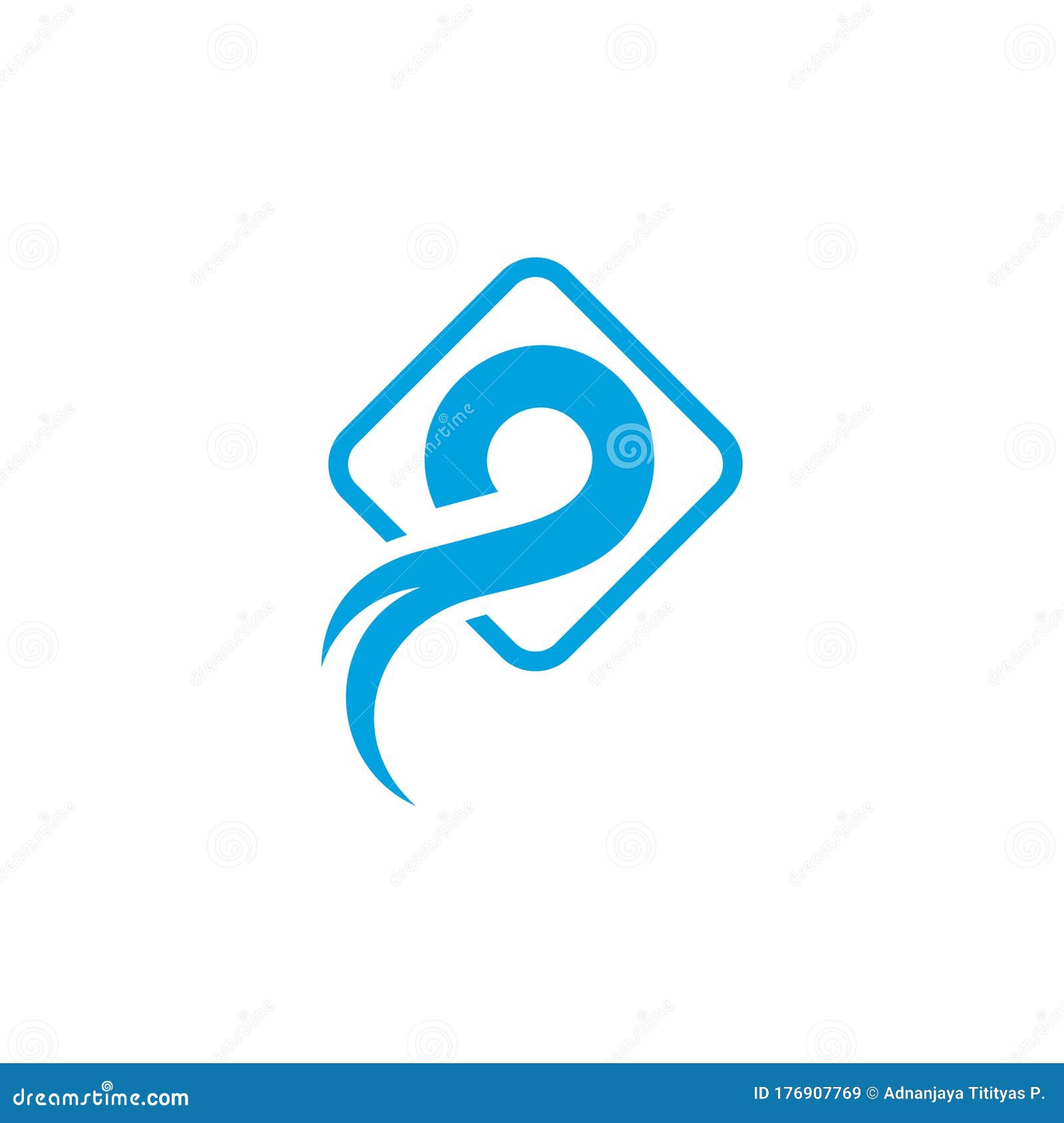 Water Stream Motion Square Frame Design Logo Vector Stock Vector ...