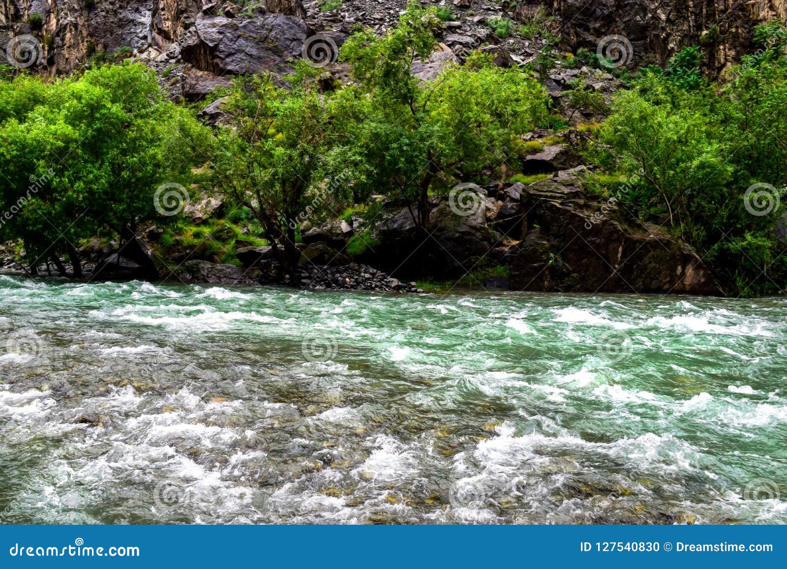Water Stream on Mountain Top View Stock Photo - Image of blurry ...
