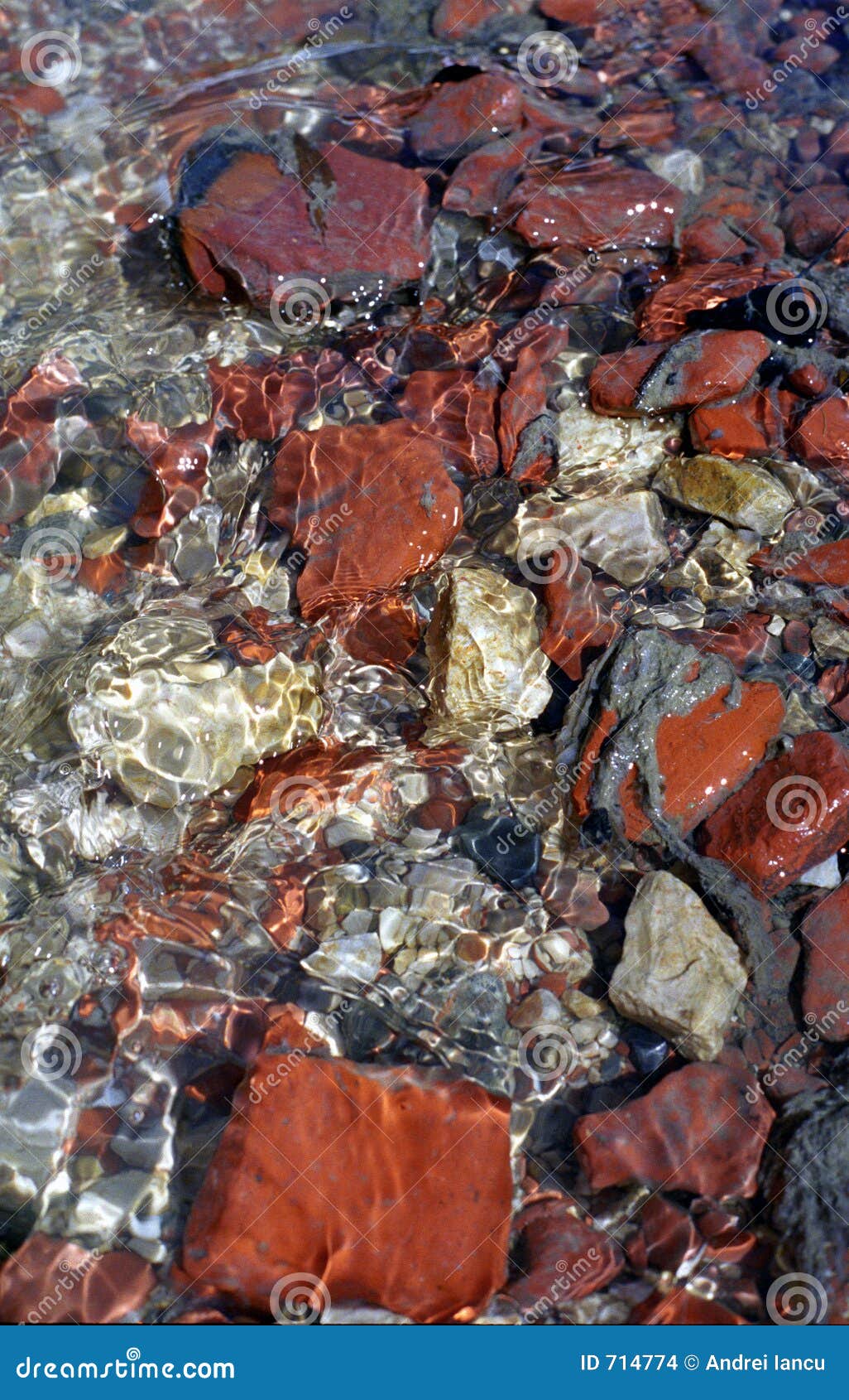 Water Stream with Red Rocks Stock Photo - Image of pebbles, pure: 714774