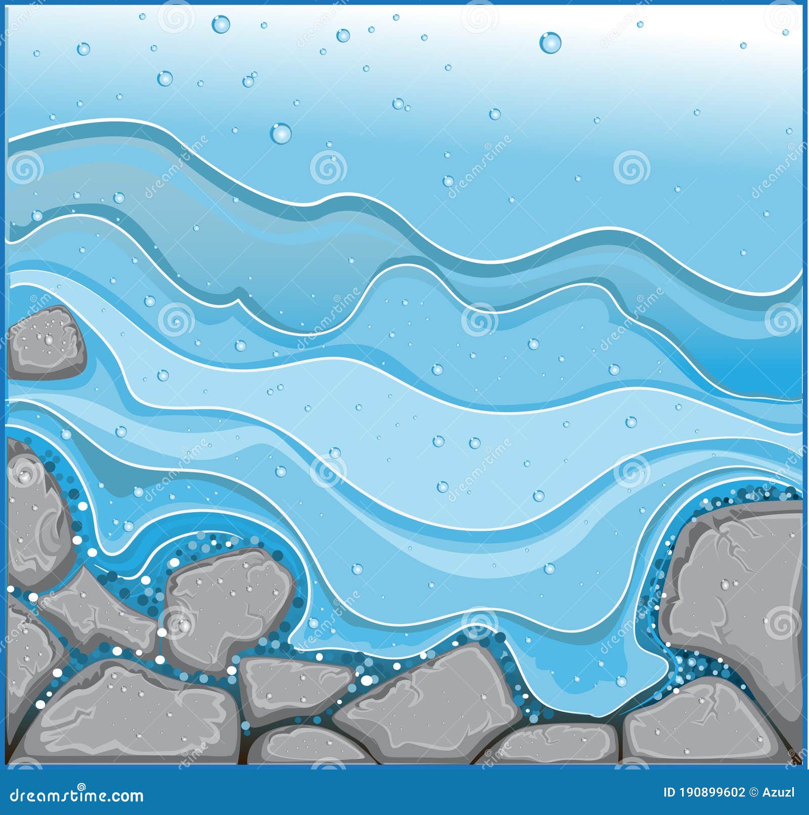 Water Stream with Rocks Background without Text Stock Vector ...