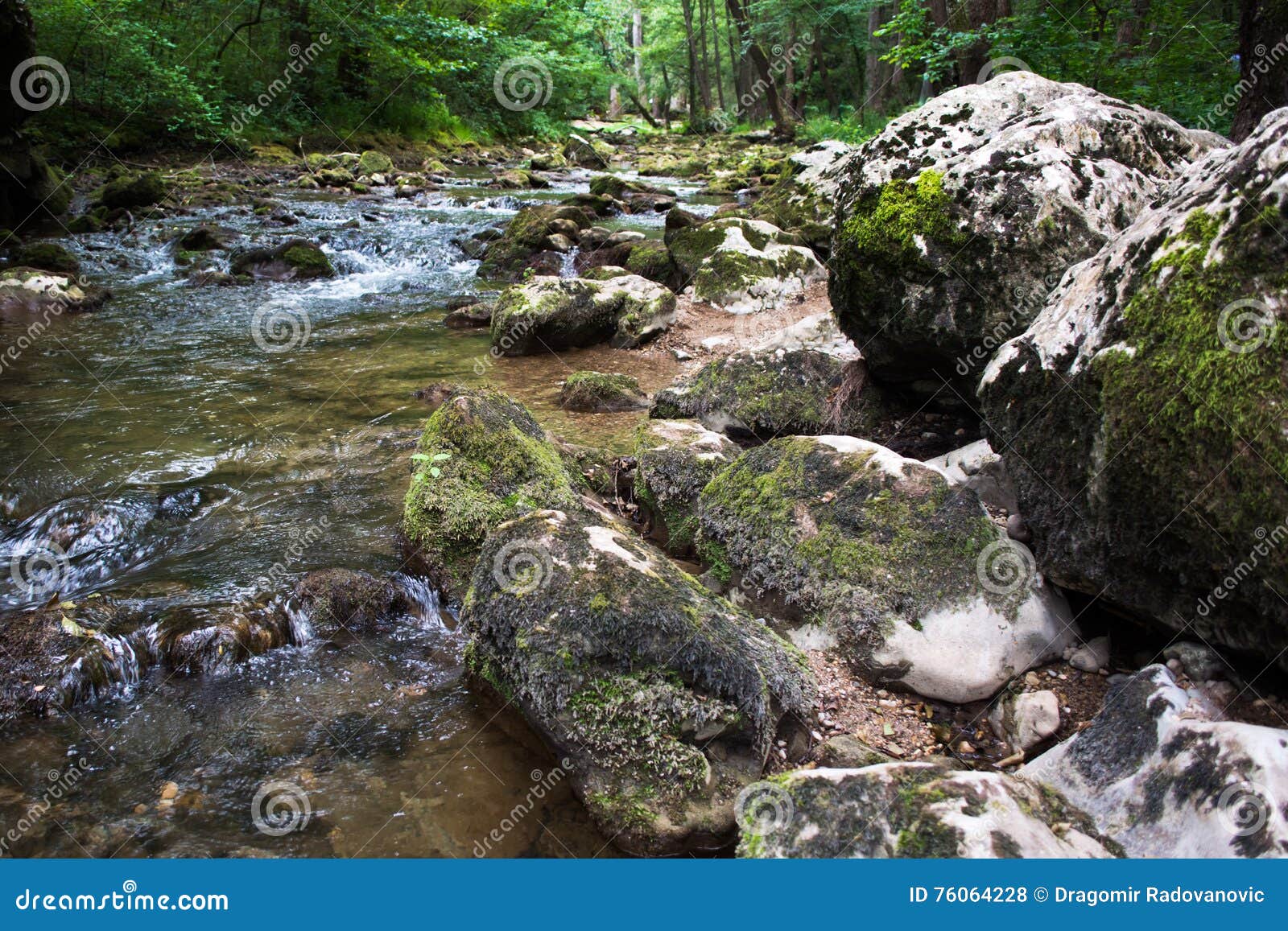 Water Stream Running Over Mossy Rocks Stock Photo - Image of mountain ...