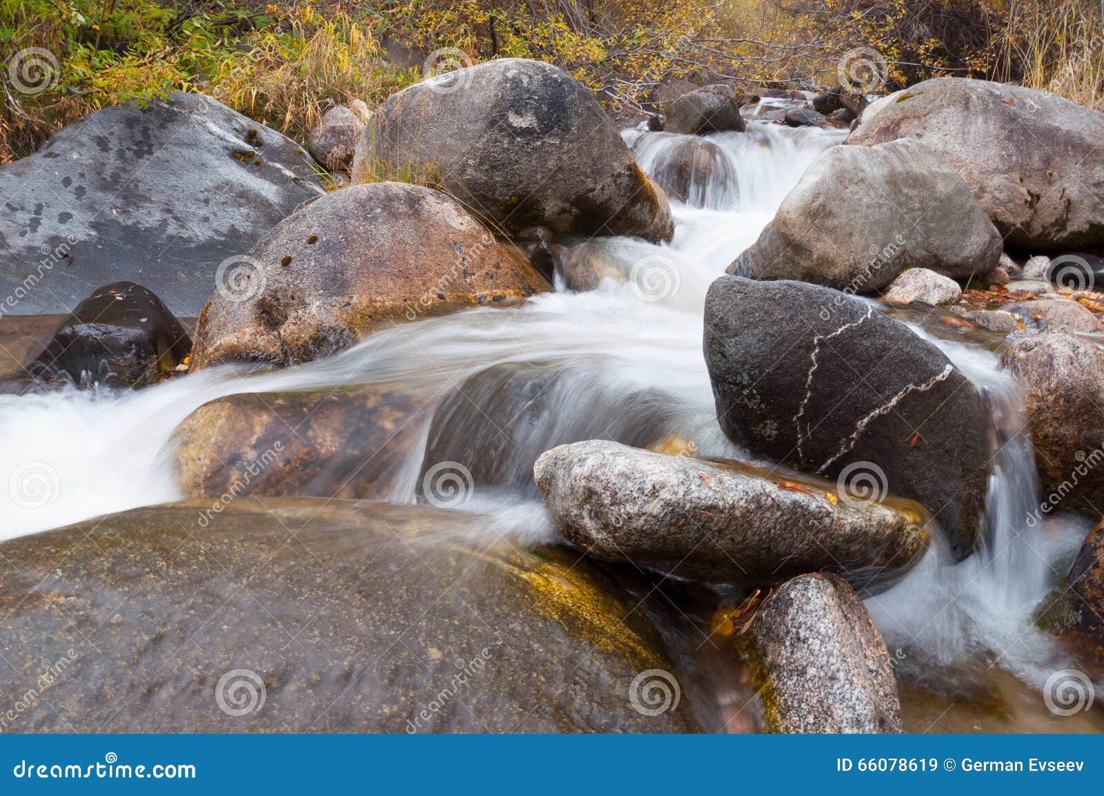 Water Stream Running Over Rocks Stock Image - Image of foam, running ...