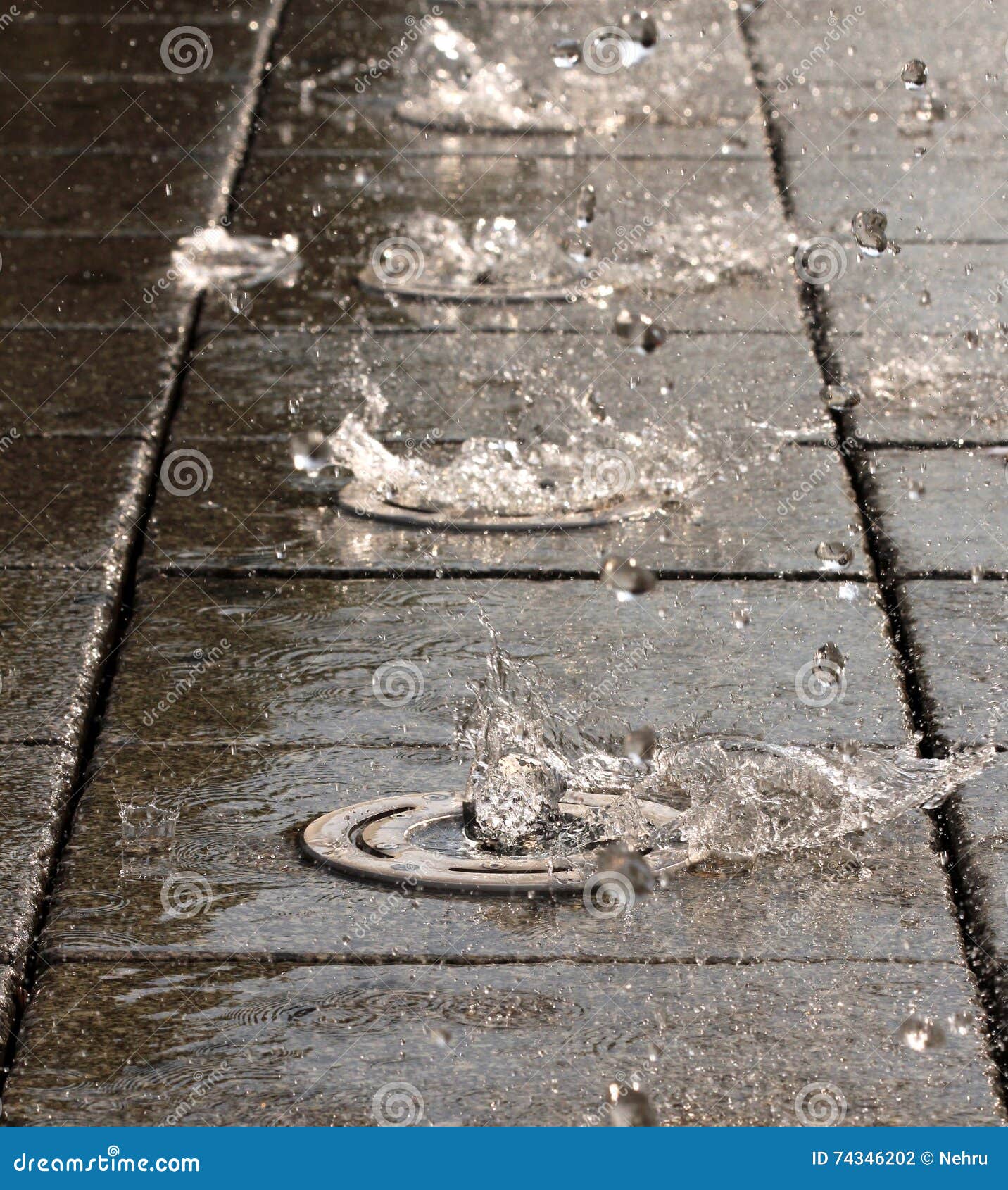 Water stream splashing stock photo. Image of clear, urban - 74346202