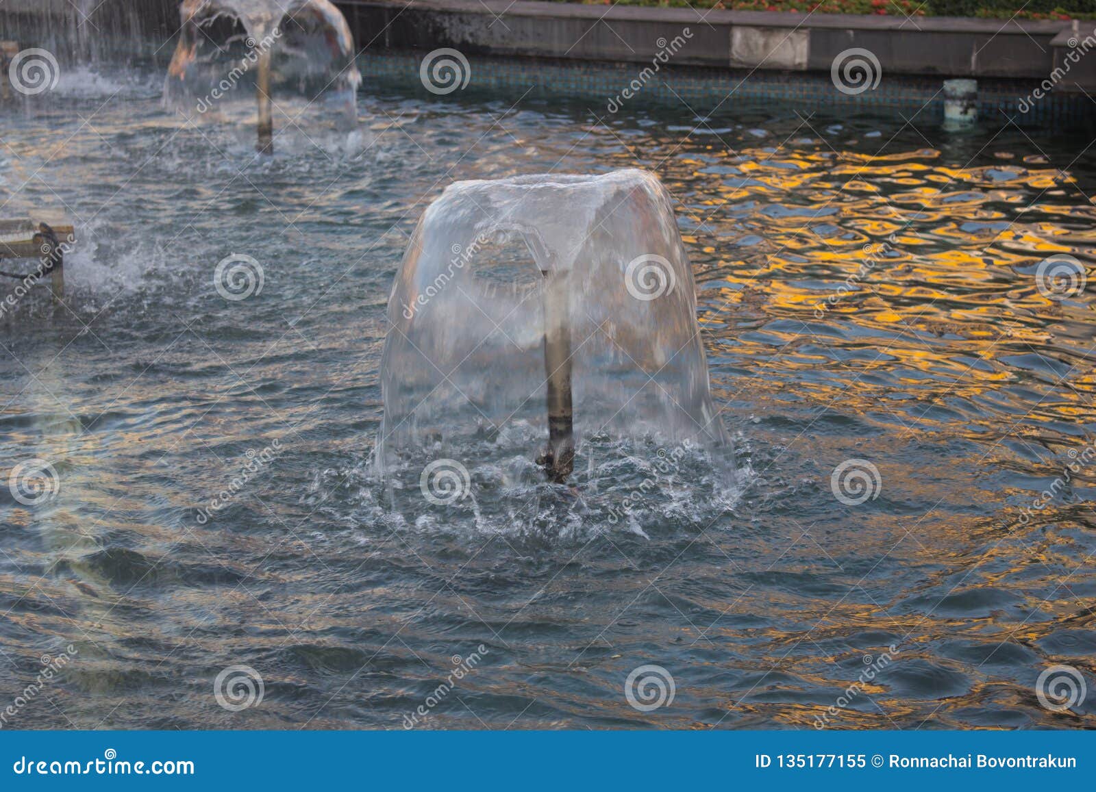 Water Stream Splashing on the Pool Background Stock Image - Image of ...