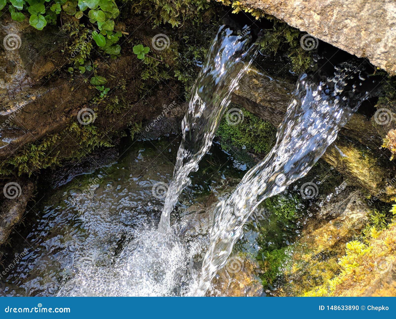 Water Stream in Spring Nature Stock Photo - Image of stone, blue: 148633890