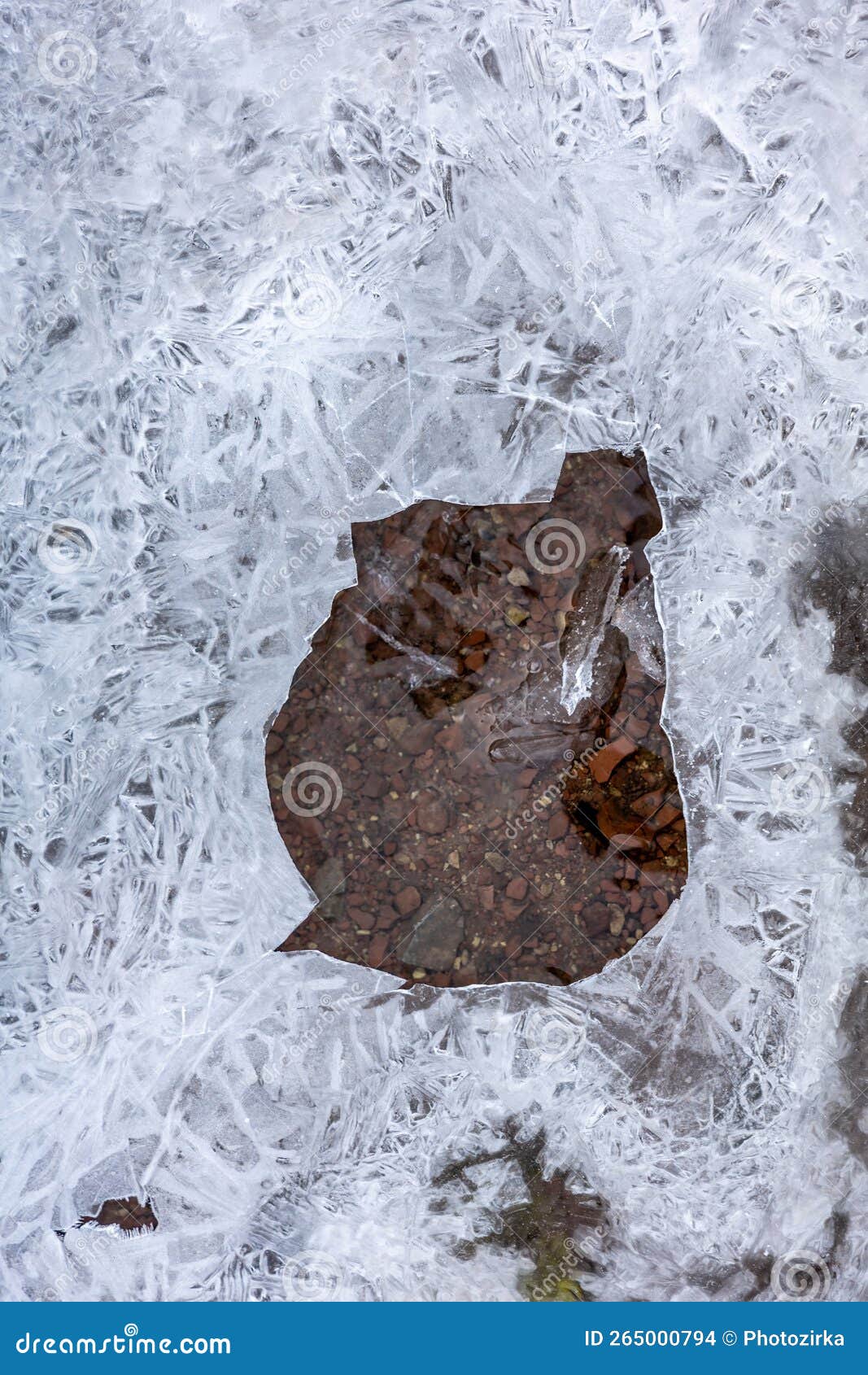 Water stream under ice stock photo. Image of cascade - 265000794