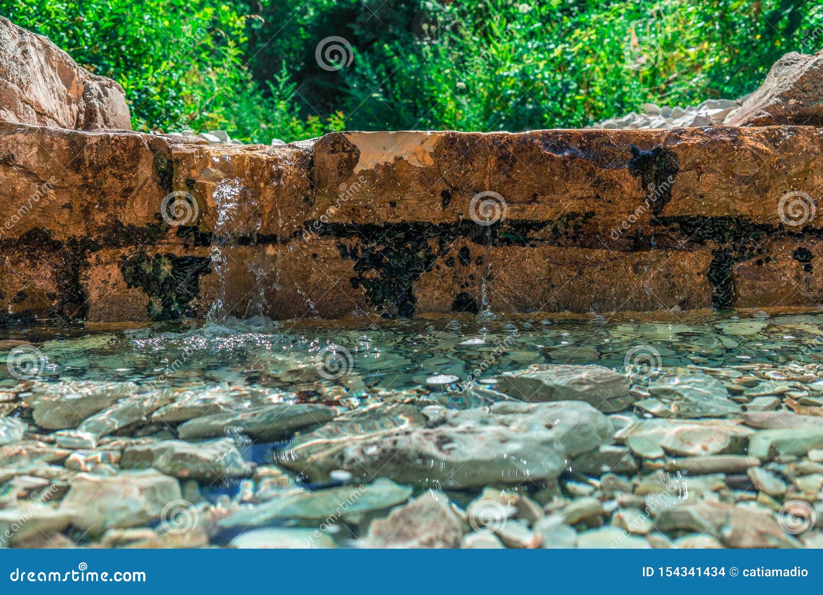 Water Stream from a Wall with Rocks Underwater Stock Photo - Image of ...