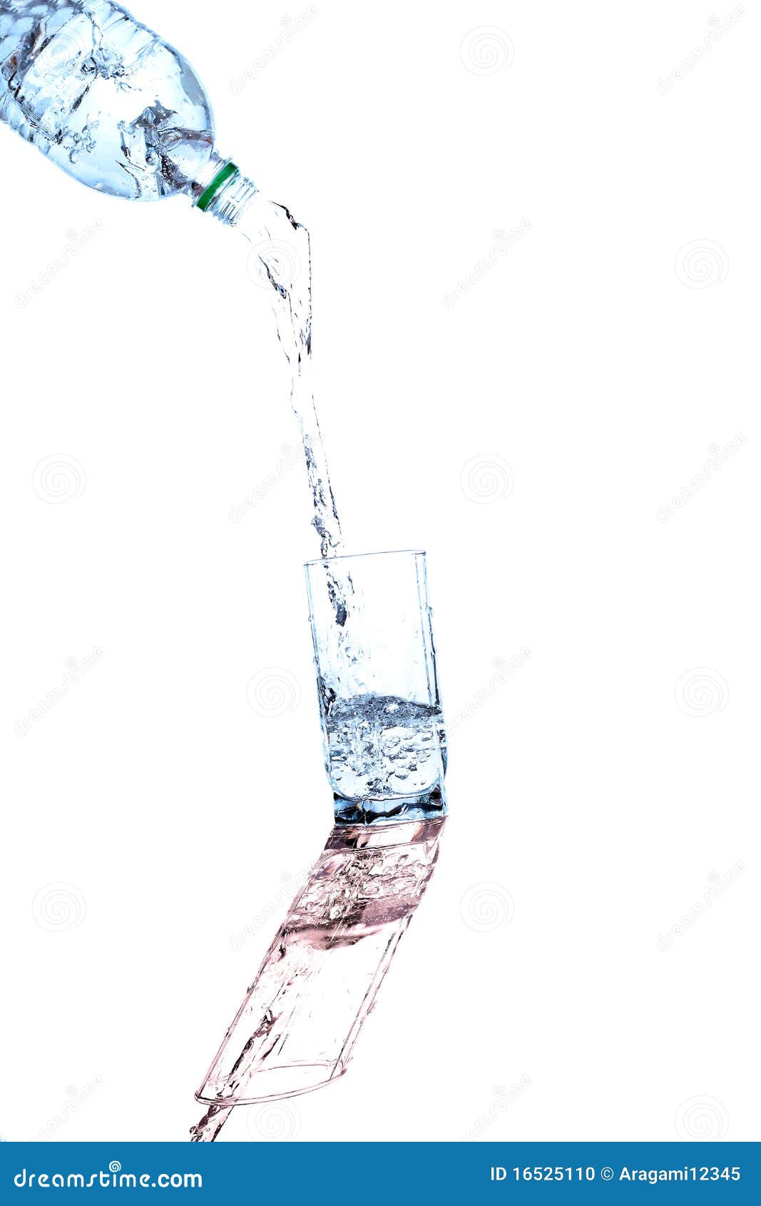 Water Streaming from Bottle Isolated on White Stock Photo - Image of ...