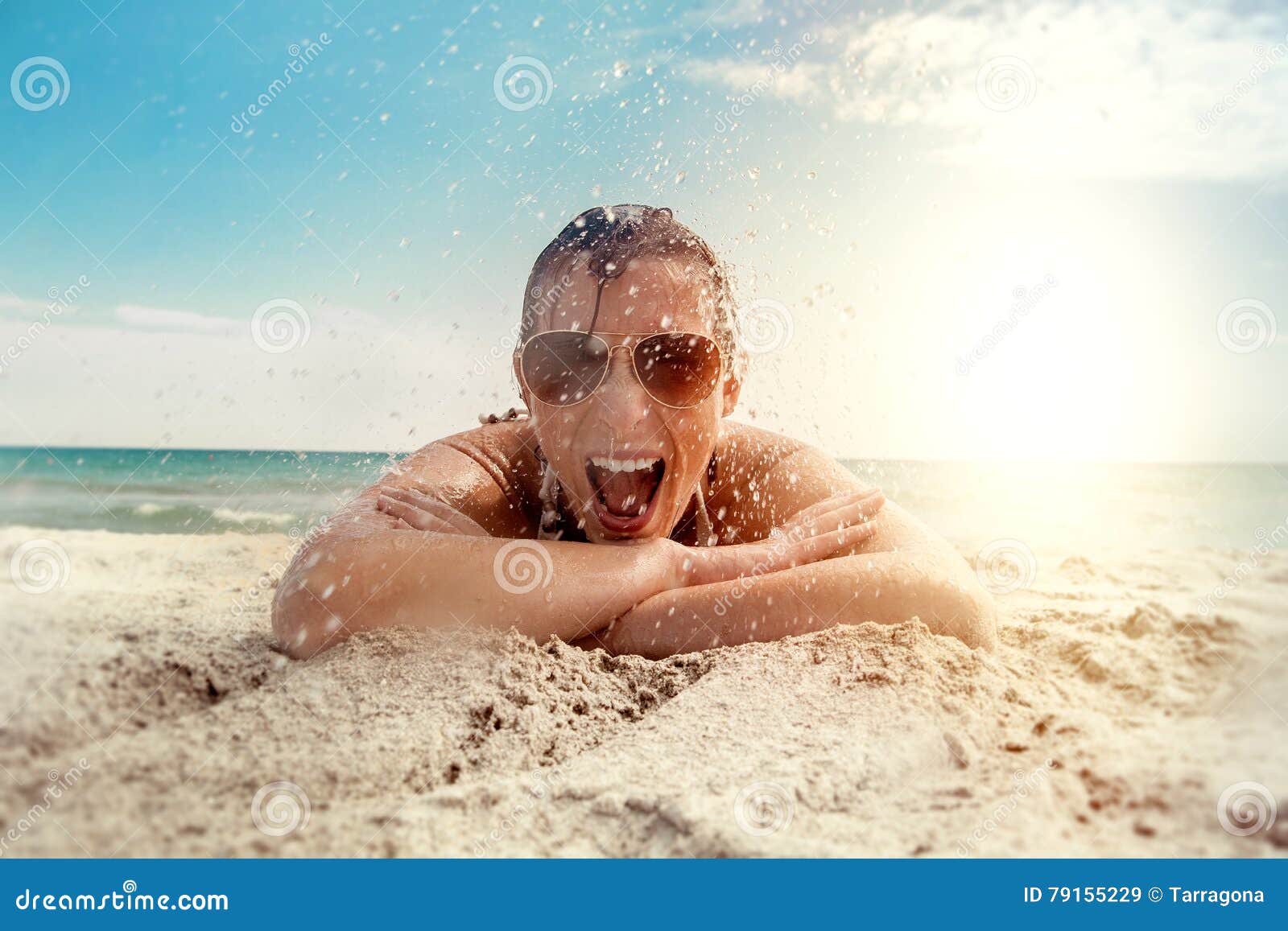 Water sun fun stock image. Image of relax, garden, beach - 79155229